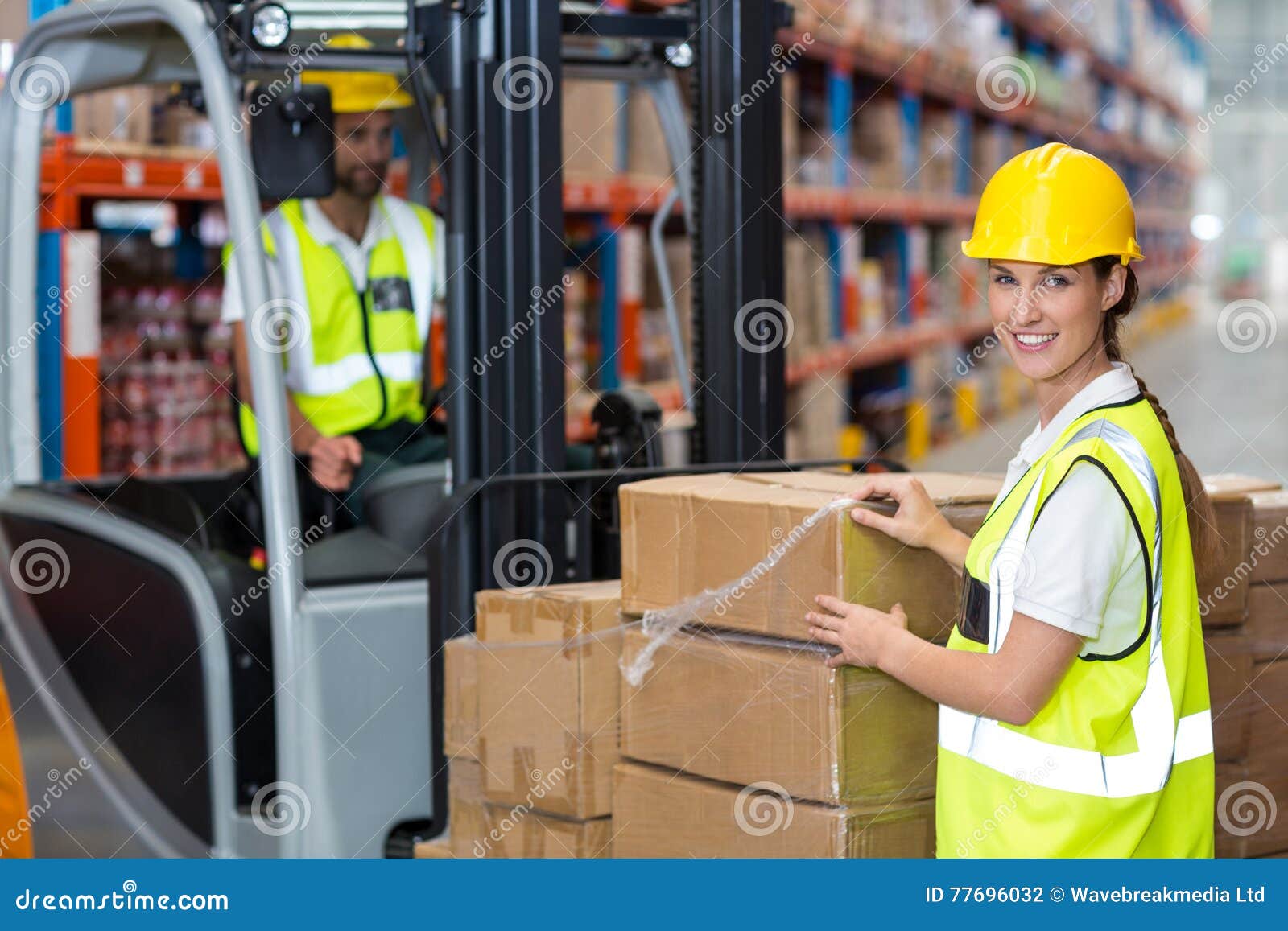 Portrait of Workers are Posing and Looking the Camera during Work Stock ...