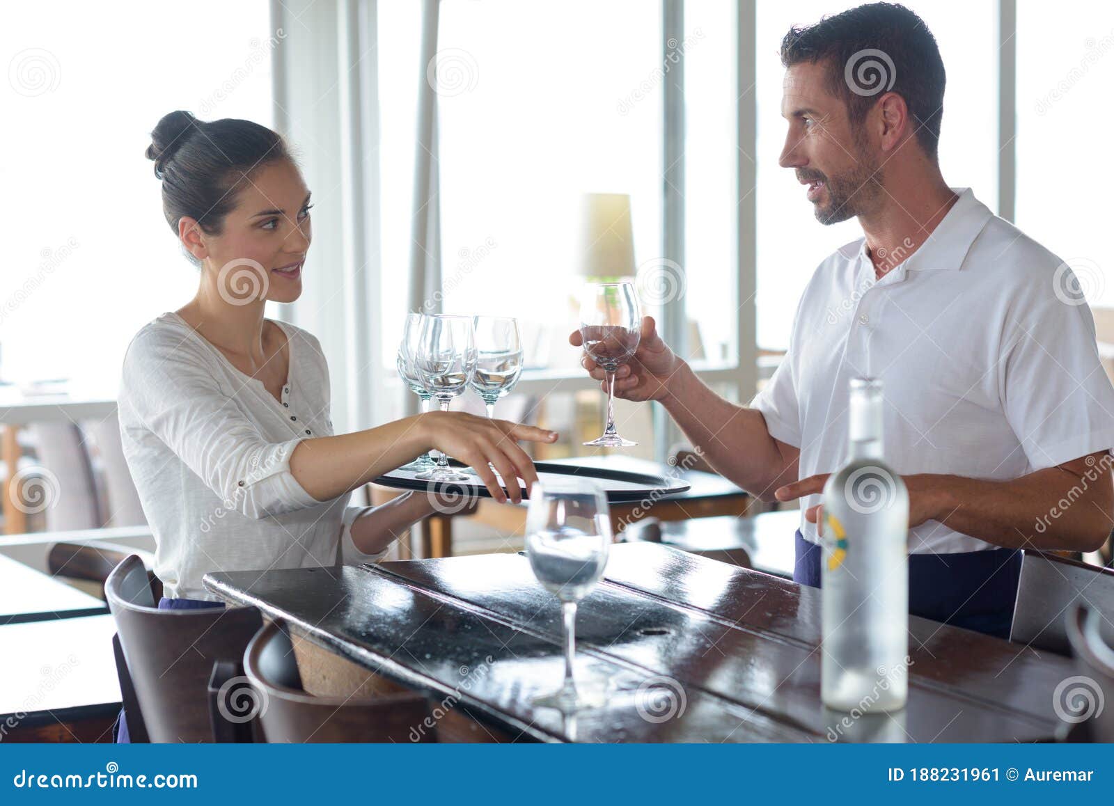 Portrait Workers in Restaurant Stock Image - Image of coffee, serve ...