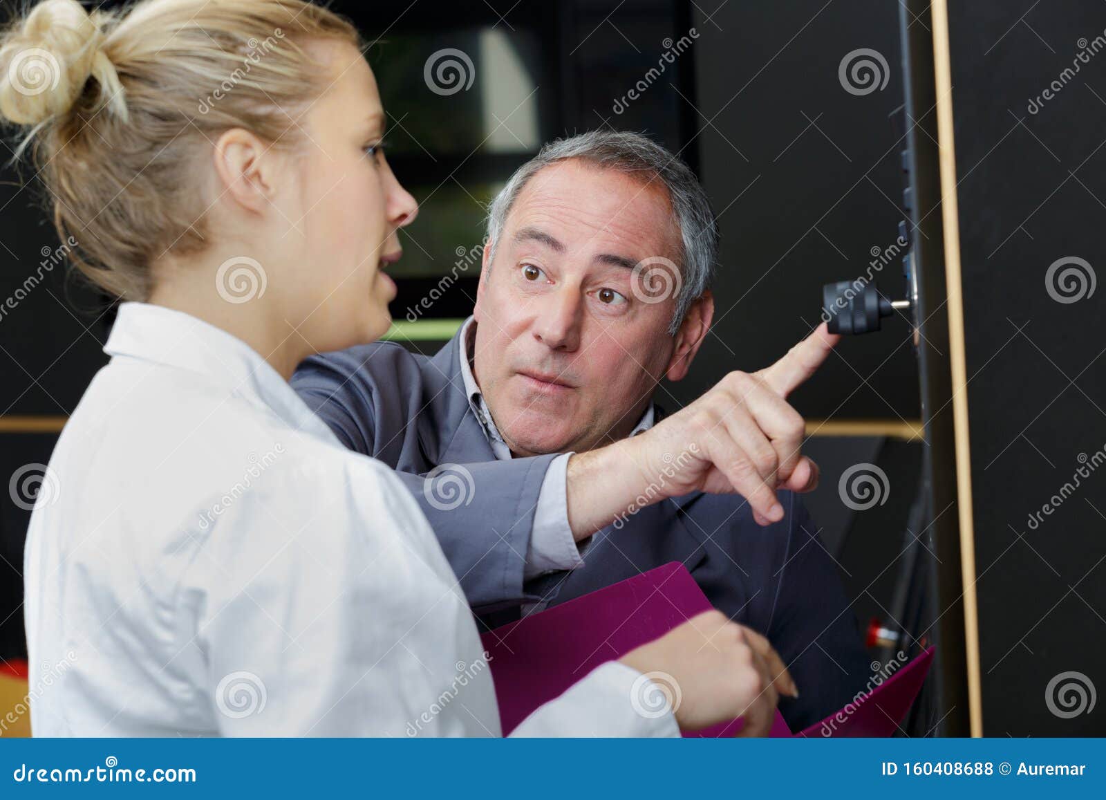 Portrait Workers Standing in Production Workshop Stock Photo - Image of ...