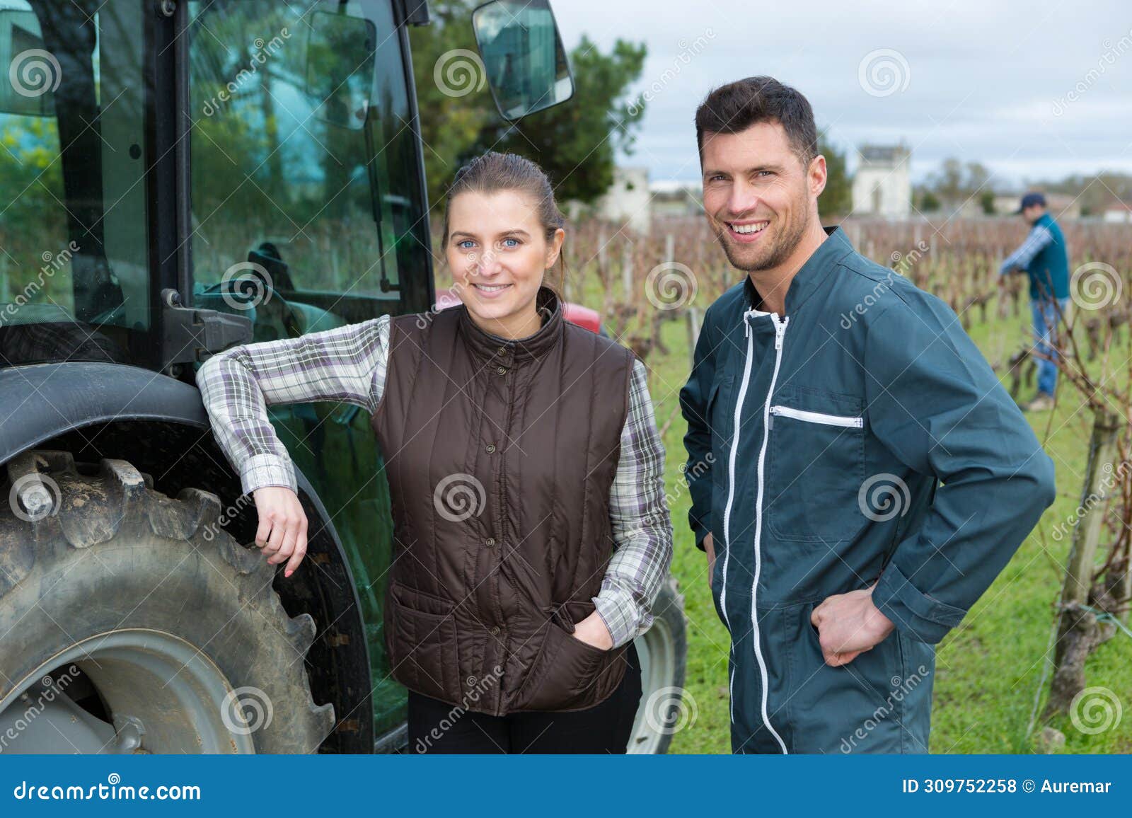 Portrait Workers with Tractor Stock Photo - Image of adult, work: 309752258