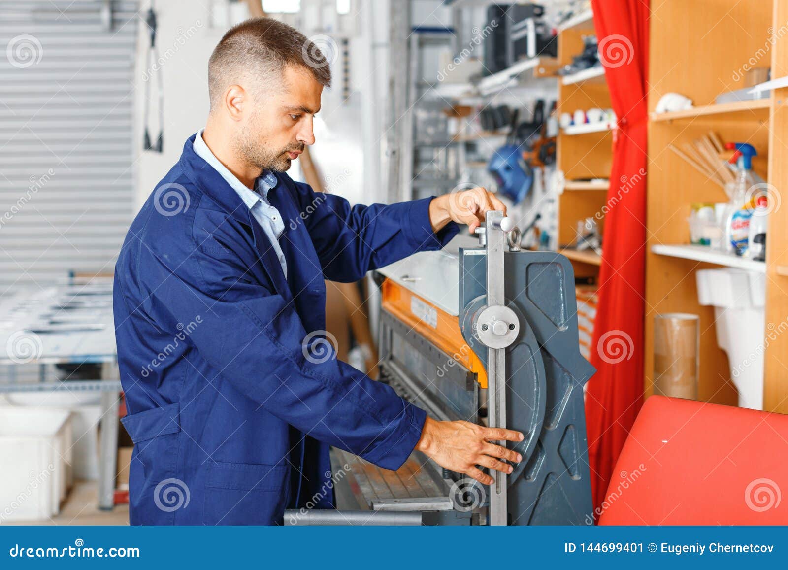 Portrait of a Working Man at Printer Studio Stock Image - Image of ...