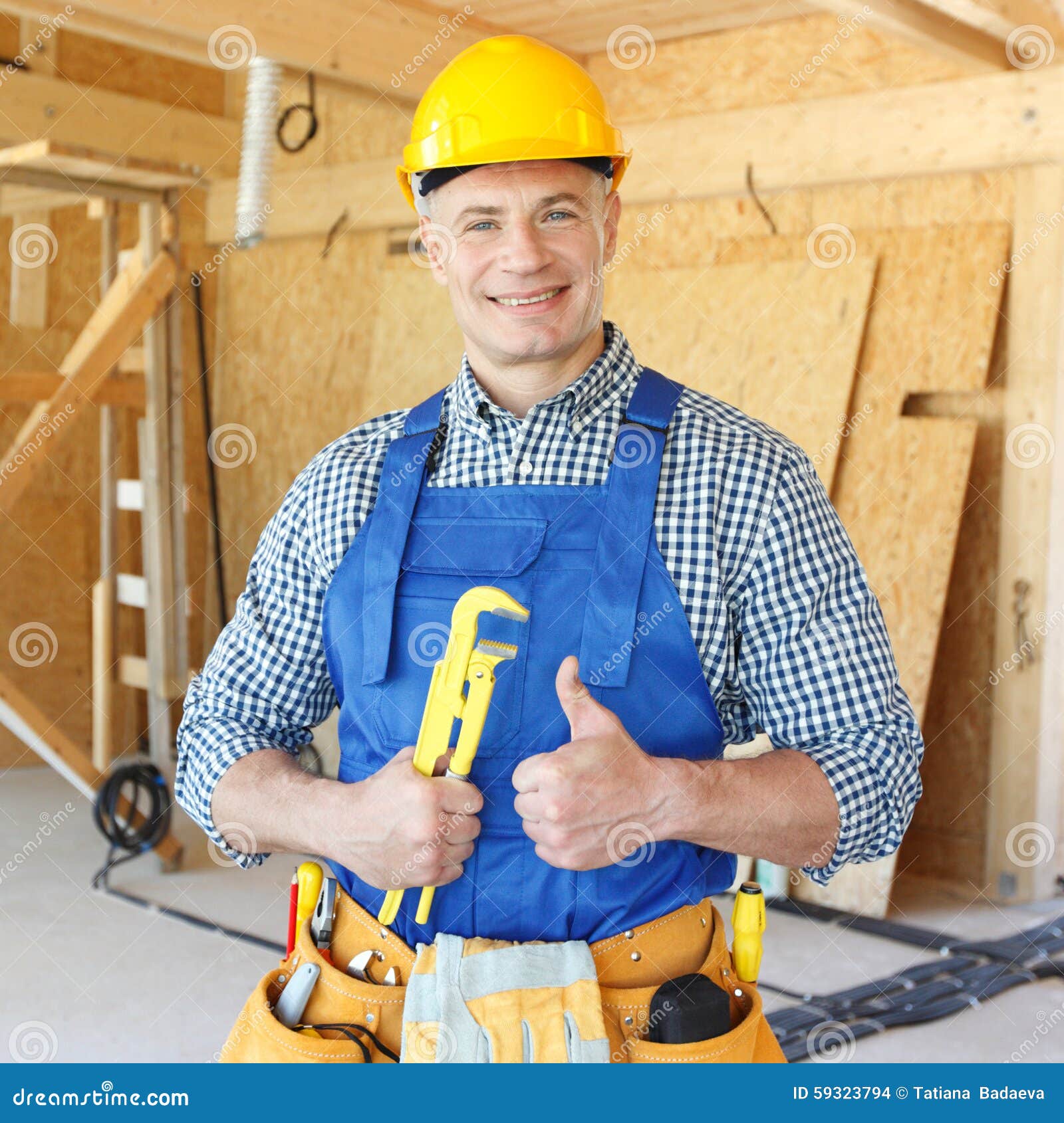 Portrait of workman stock photo. Image of building, builder - 59323794