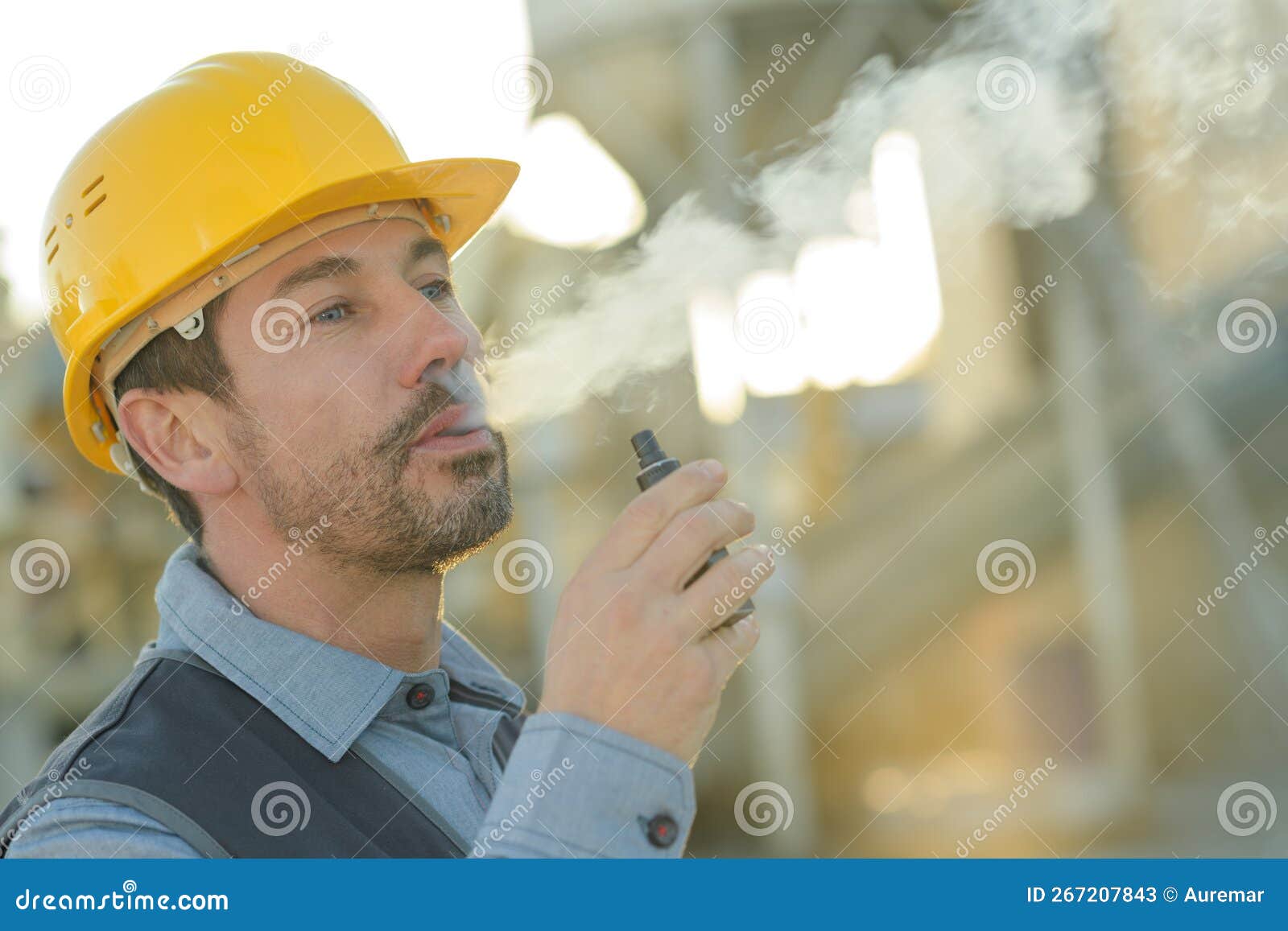 Portrait Workman Smoking Cigarette Stock Image - Image of break ...