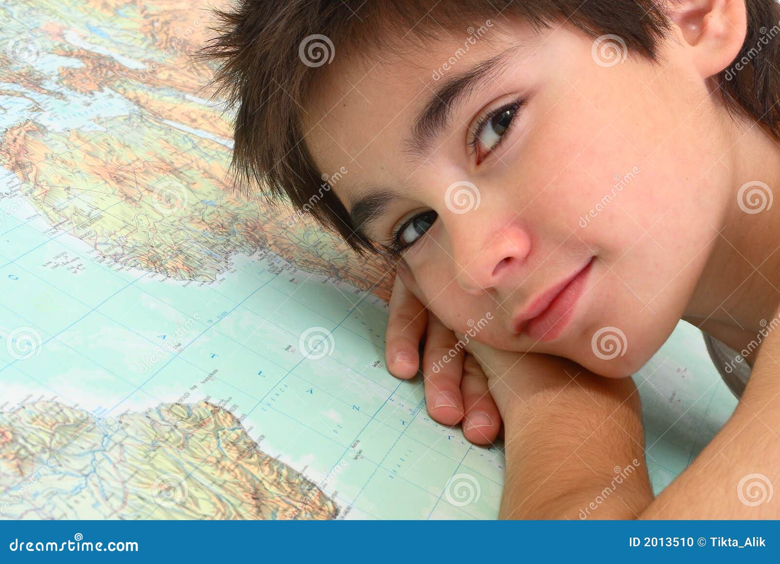 Portrait With World Map Stock Photo | CartoonDealer.com #2013510