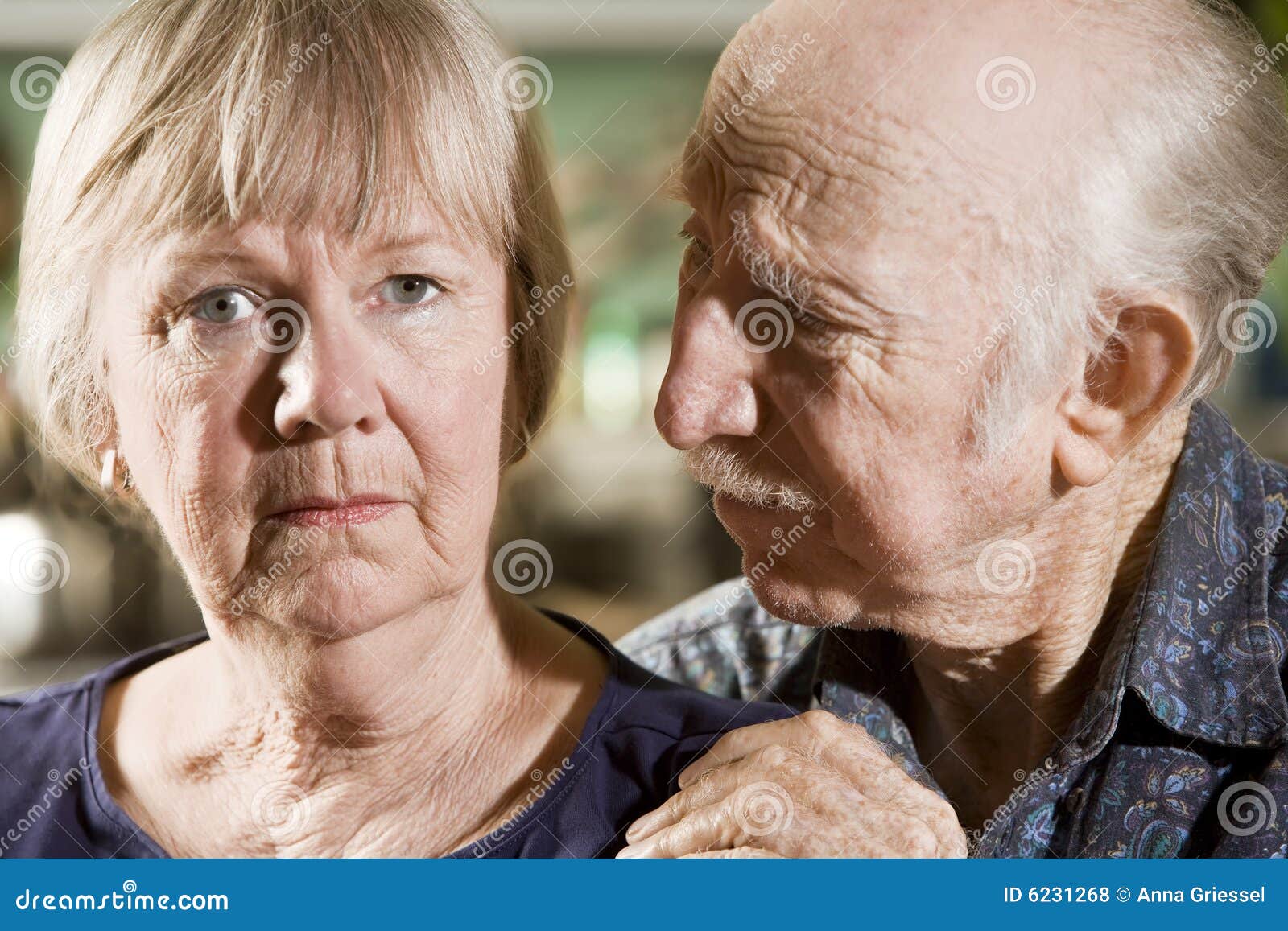 Portrait of Worried Senior Couple Stock Photo - Image of illnes, grim ...