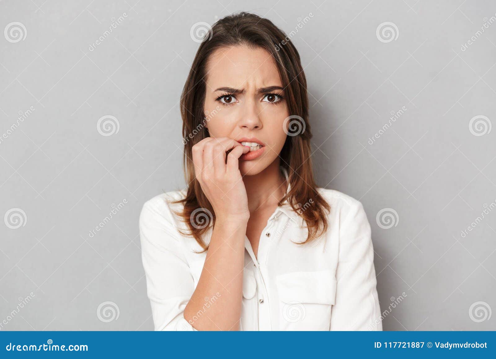 Portrait of a Worried Young Business Woman Biting Nails Stock Image ... Portrait of a Worried Young Business Woman Biting Nails Stock Image ...
