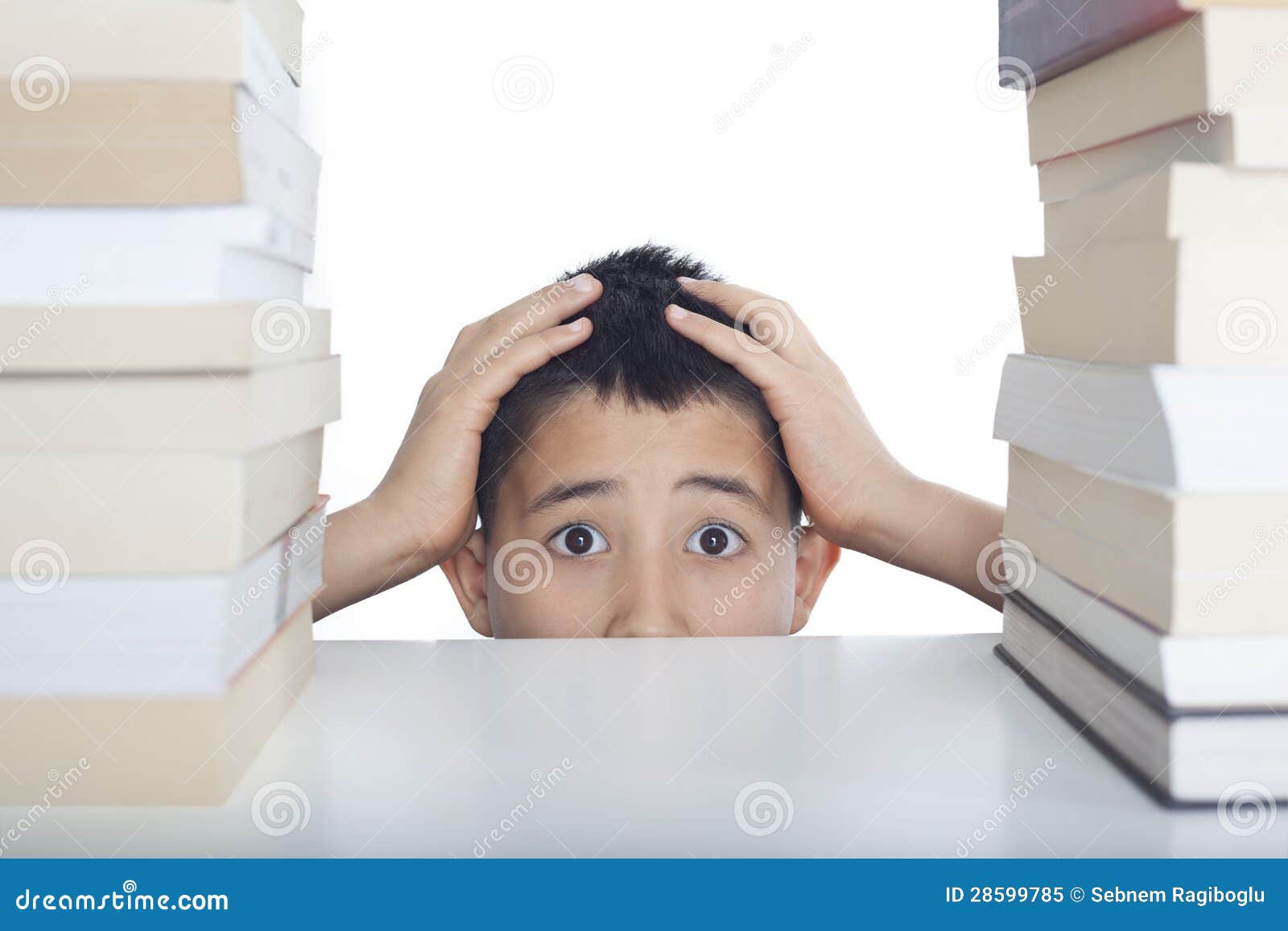 Portrait of worry student stock image. Image of exam - 28599785