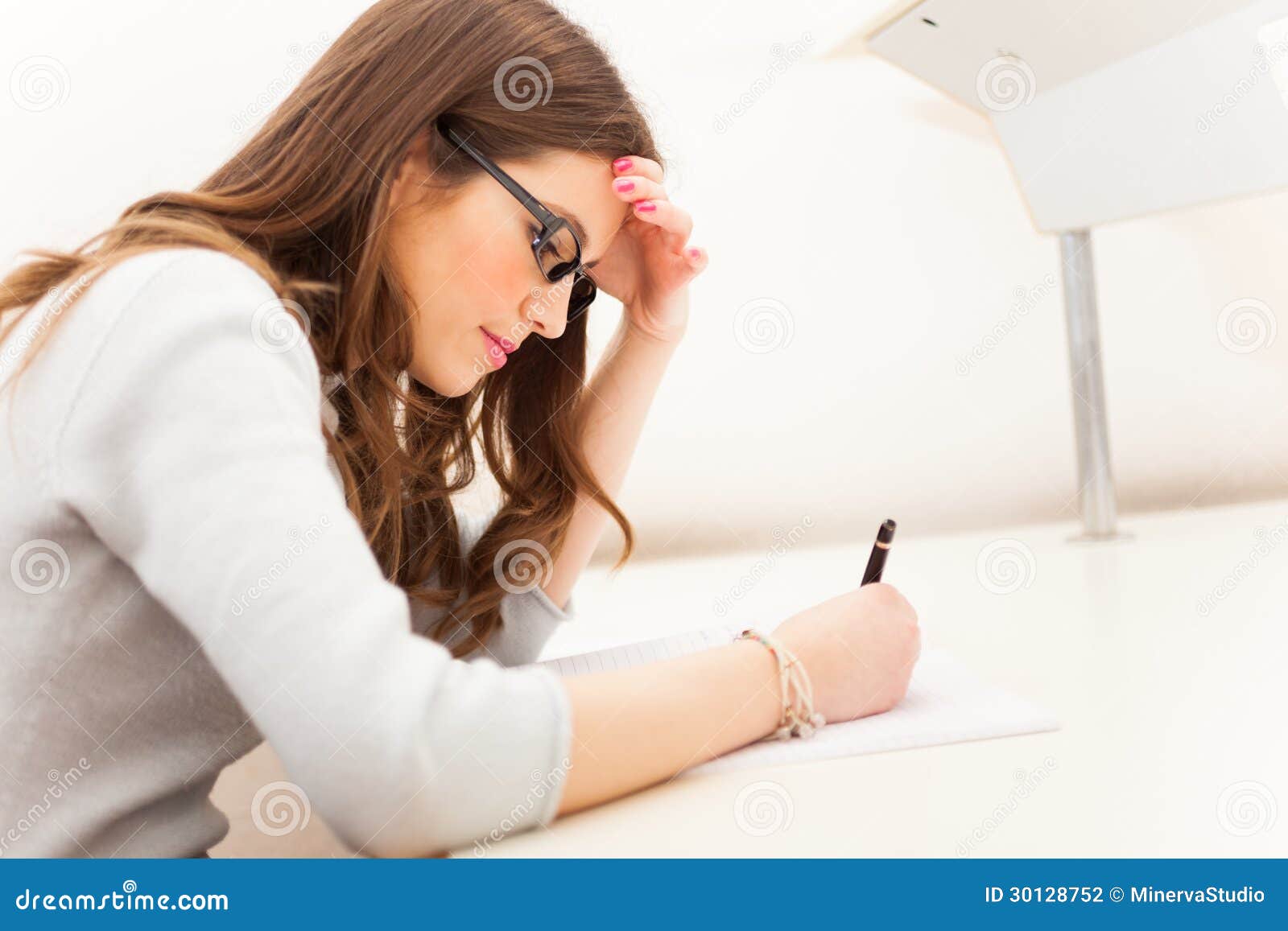 Student writing stock photo. Image of library, cute, intelligent - 30128752