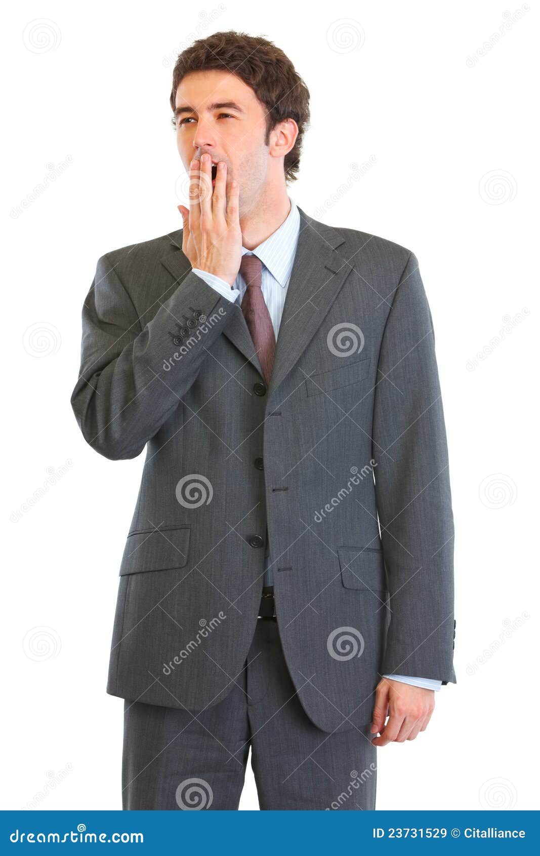 Portrait of Yawing Employee Stock Image - Image of elegant, costume ...