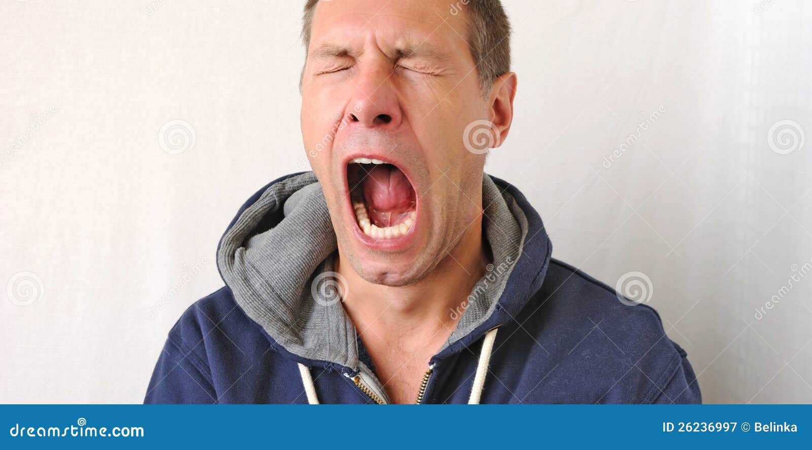 Portrait of the yawn man stock image. Image of people - 26236997