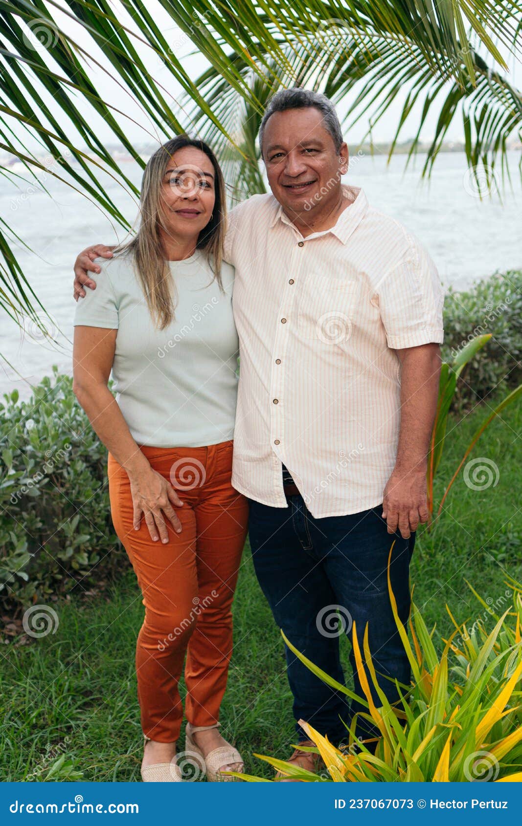 Portrait of a 50-year-old Couple in a Park Stock Image - Image of ...