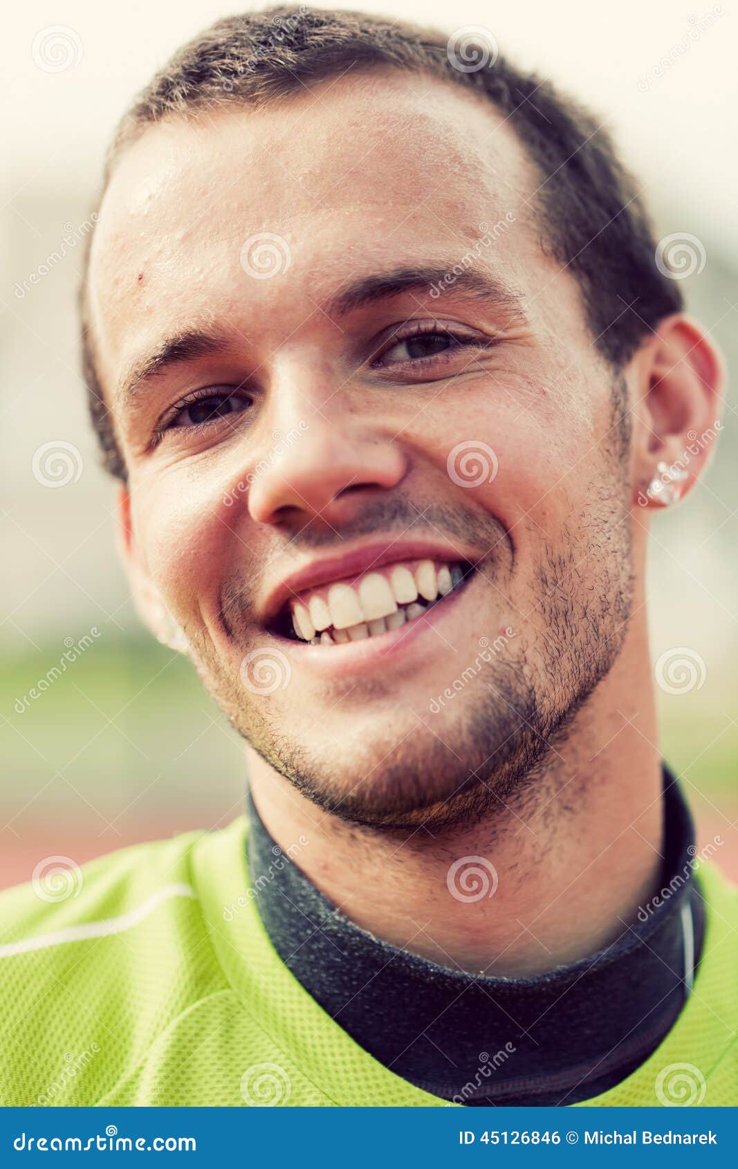 Portrait of a Young Active Man Smiling during Sport Training, Exercise ...
