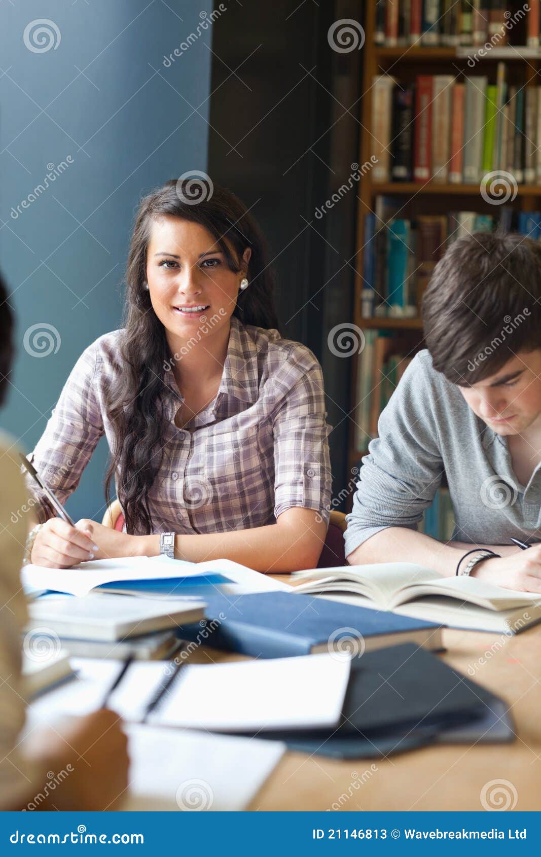 Portrait of Young Adults Studying Stock Image - Image of caucasian ...