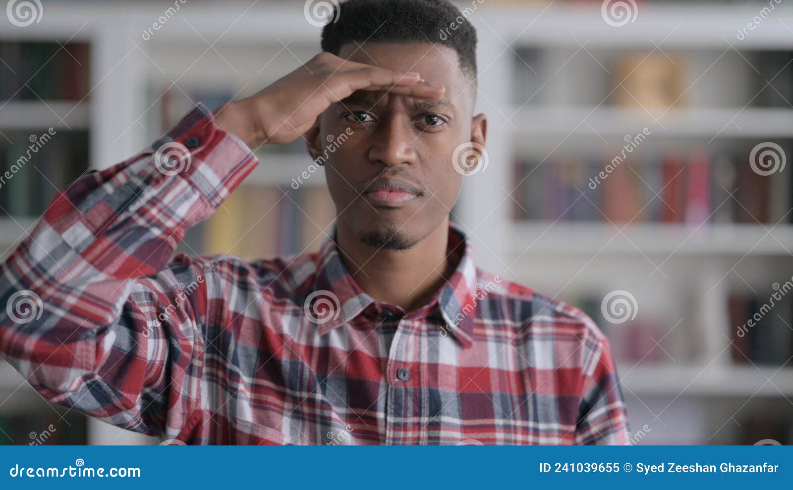 Portrait of African Man Looking Around, Searching Stock Image - Image ...
