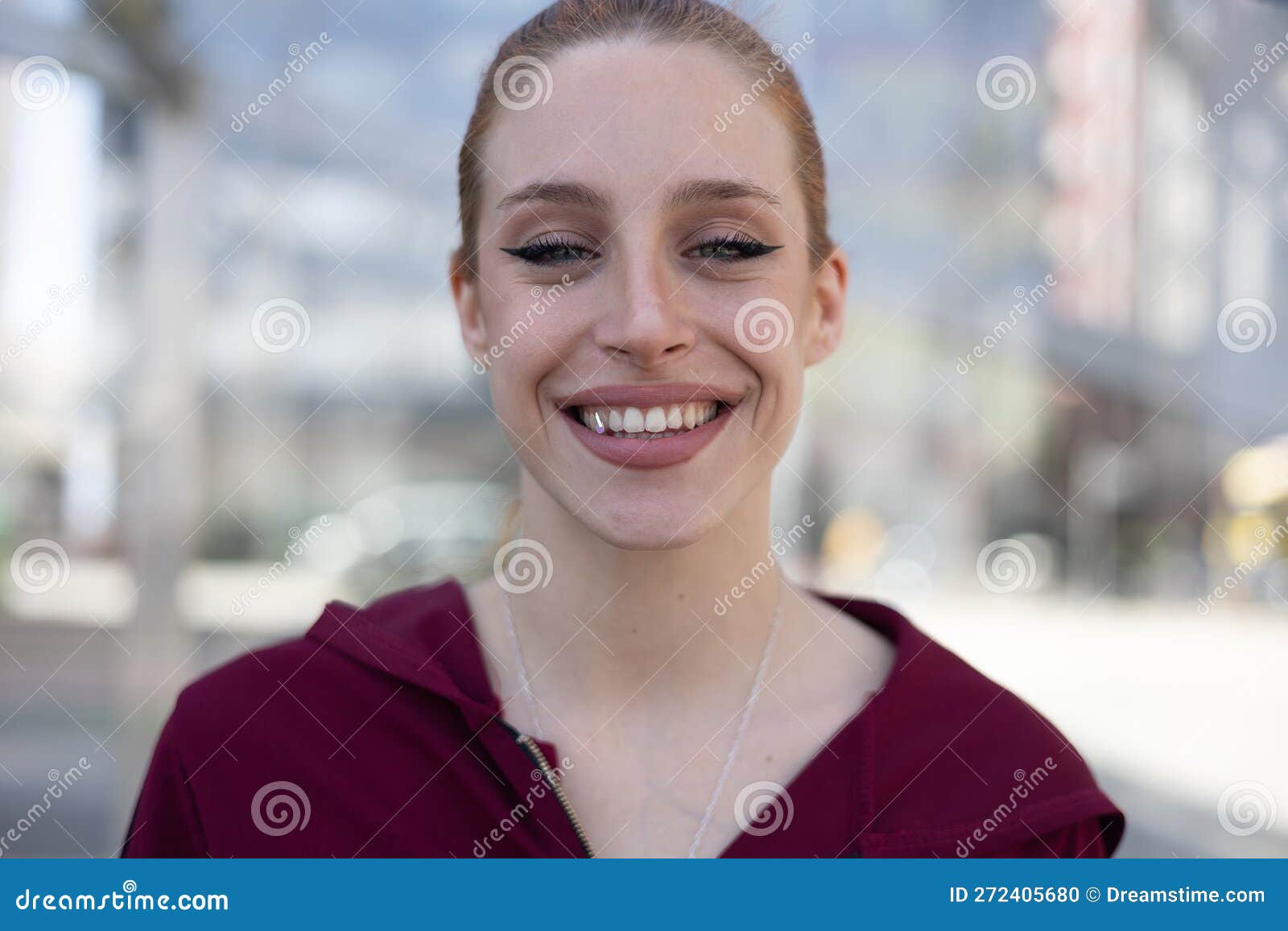 Portrait of Young Androgynous Woman Smiling Stock Photo - Image of face ...