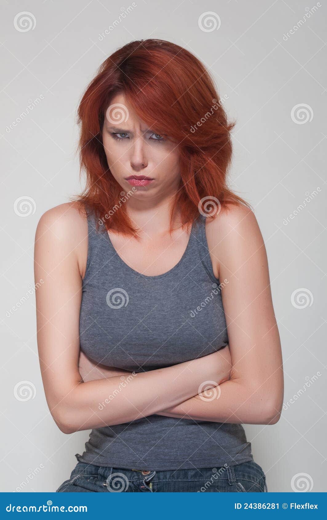 Portrait of Young Angry Girl Stock Image - Image of resentful ...