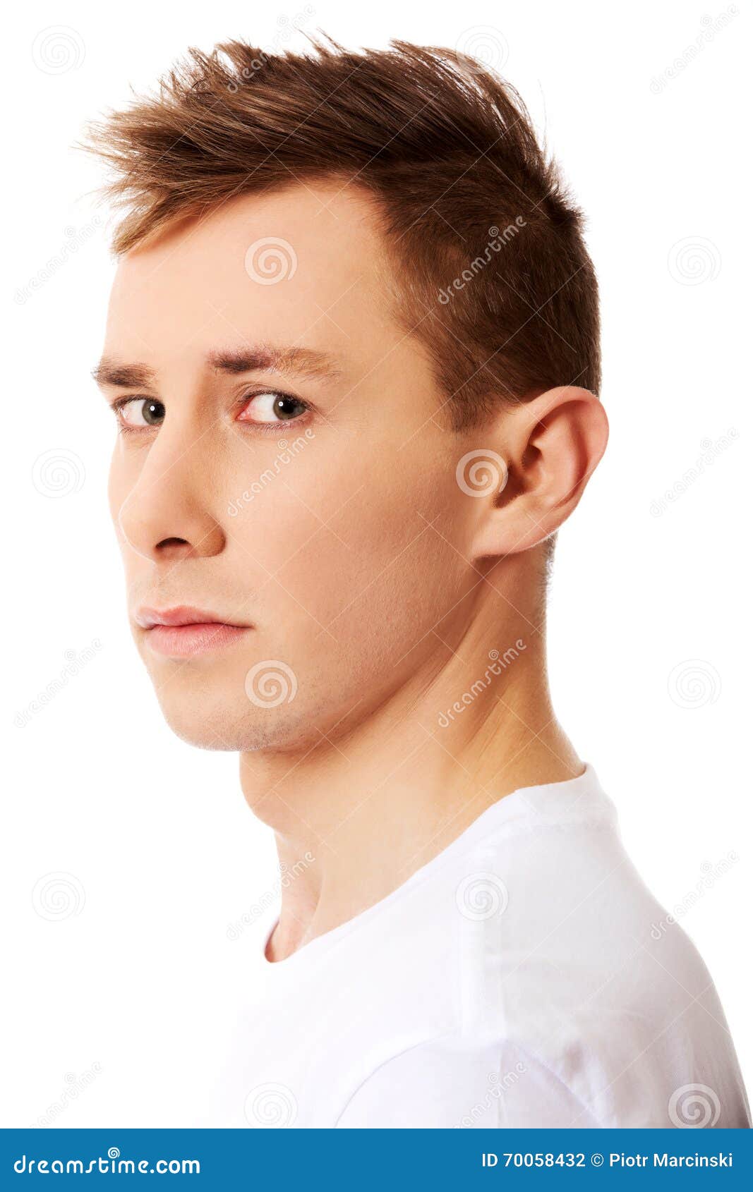 Portrait of Young Angry Man Stock Photo - Image of shoulders, looking ...