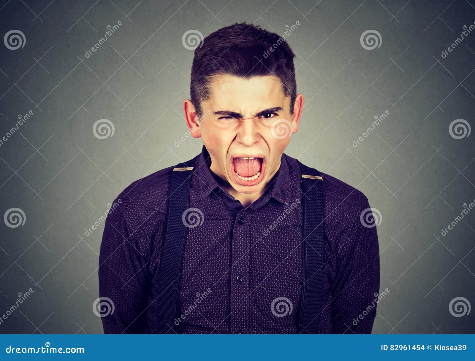 Portrait of Young Angry Man Screaming Stock Photo - Image of ethnic ...