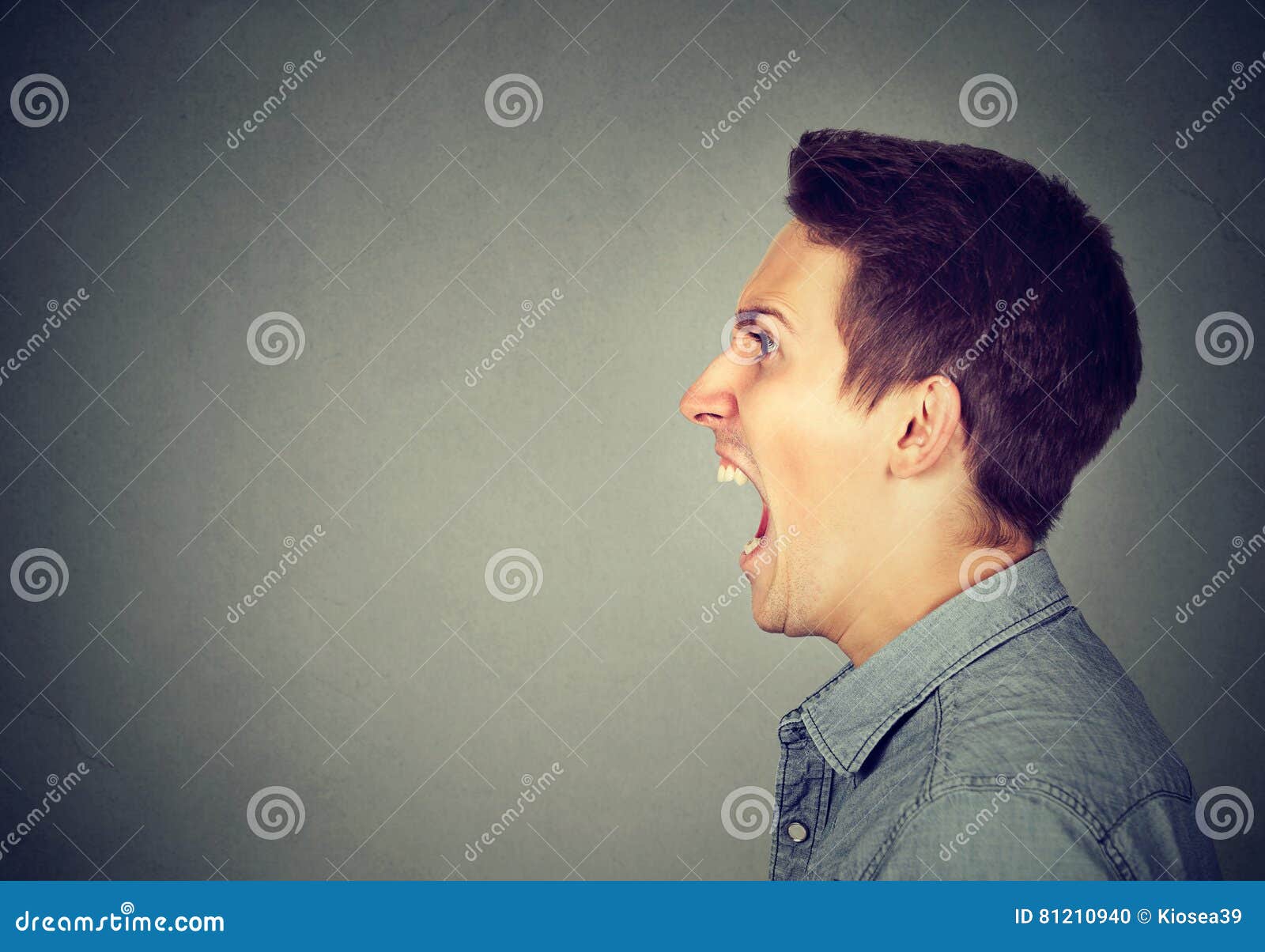 Portrait of Young Angry Man Stock Photo - Image of yell, young: 81210940