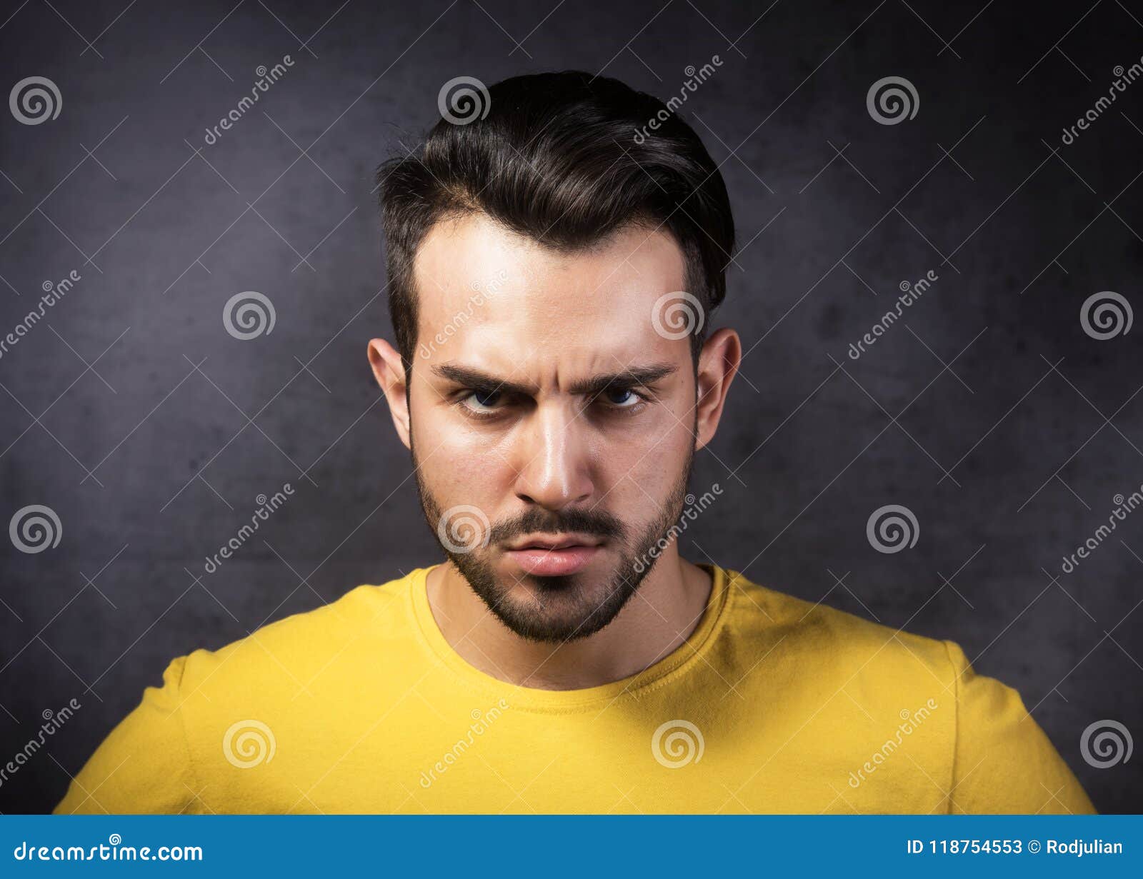 Portrait of Young Angry Man Stock Image - Image of background, look ...