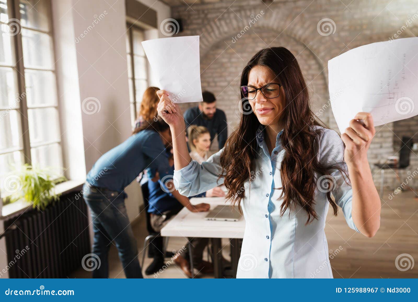 Portrait of Young Angy Frustrated Office Worker Stock Image - Image of ...