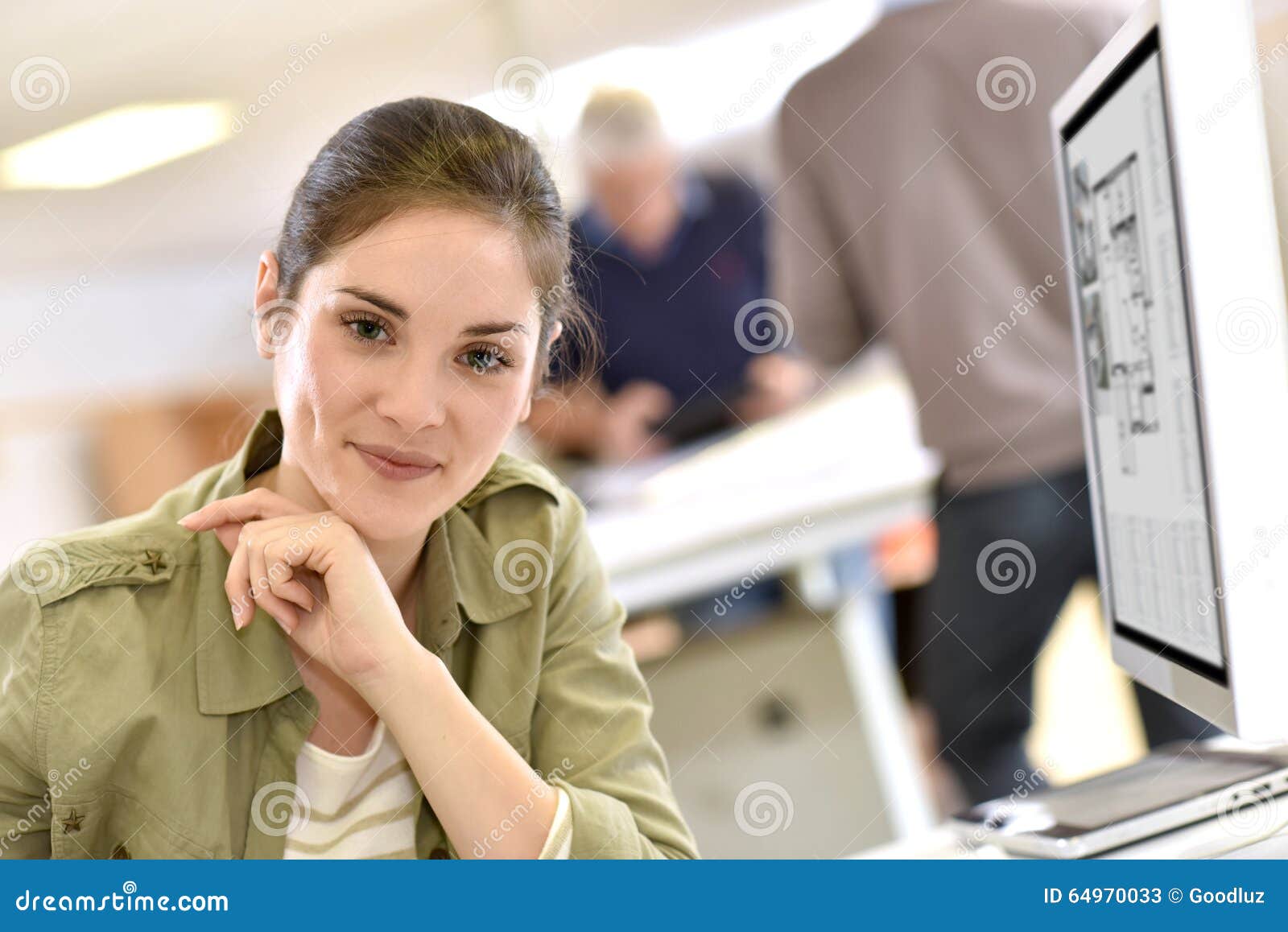 Portrait of Young Architect Working on Computer Stock Image - Image of ...
