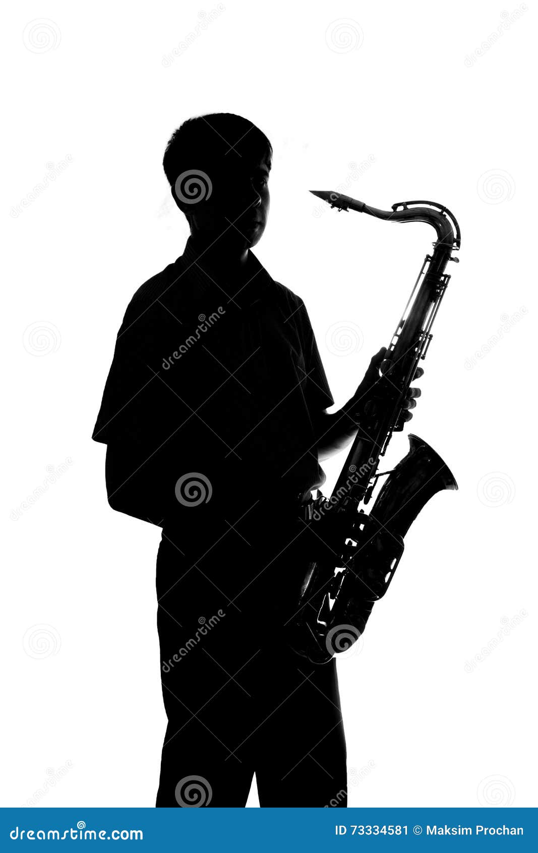 Portrait of a Young Artist with a Sax Stock Image - Image of arts ...