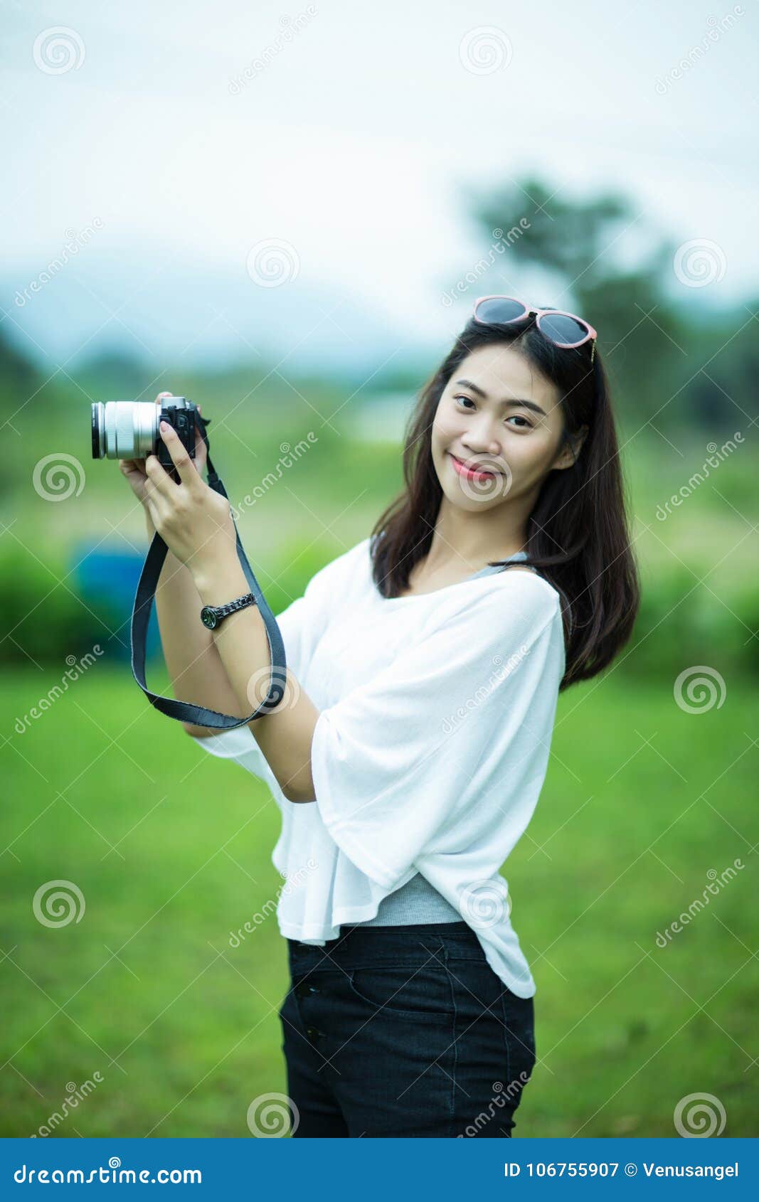 Portrait of Young Asian Woman Holding Camera Stock Image - Image of ... Portrait of Young Asian Woman Holding Camera Stock Image - Image of ...