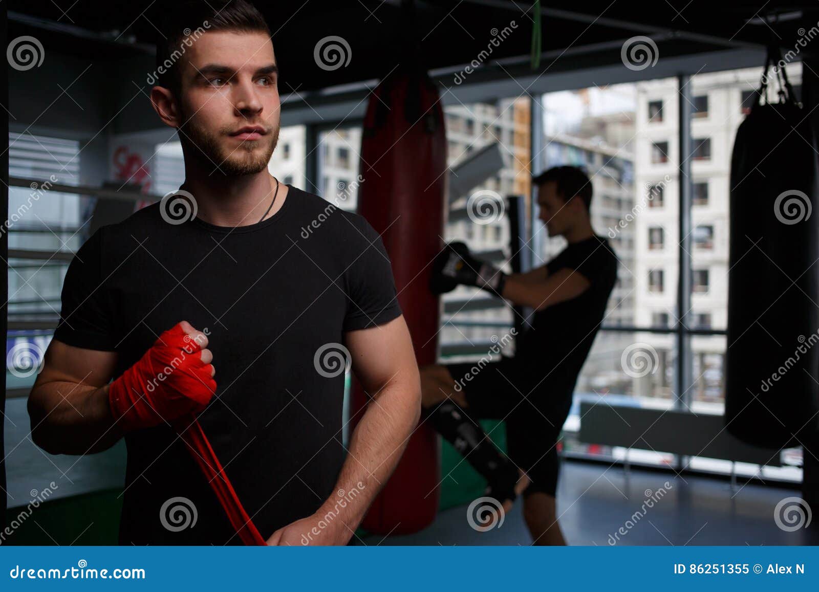 Portrait of Young Athlete Boxing Stock Image - Image of health, hair ...