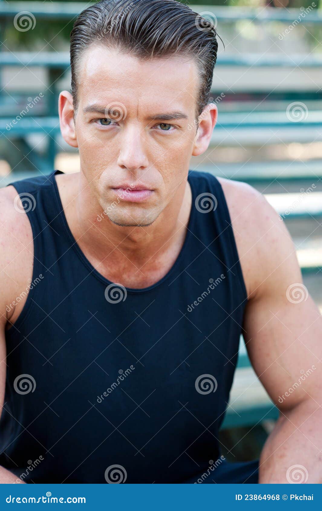 Portrait of a Young Athletic Man Stock Photo - Image of sportsman, body ...