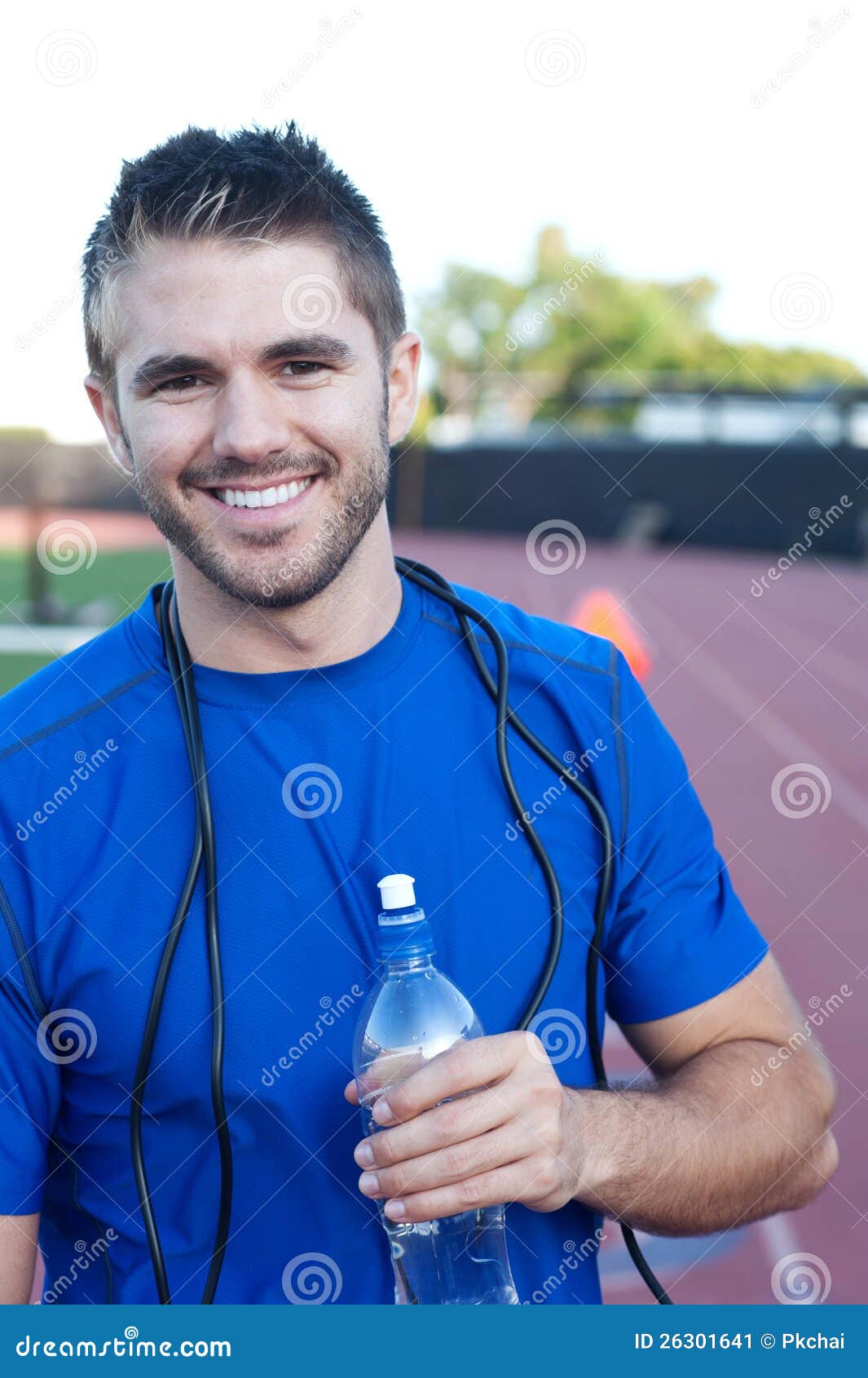 Portrait of a Young Athletic Man Stock Image - Image of healthy, energy ...