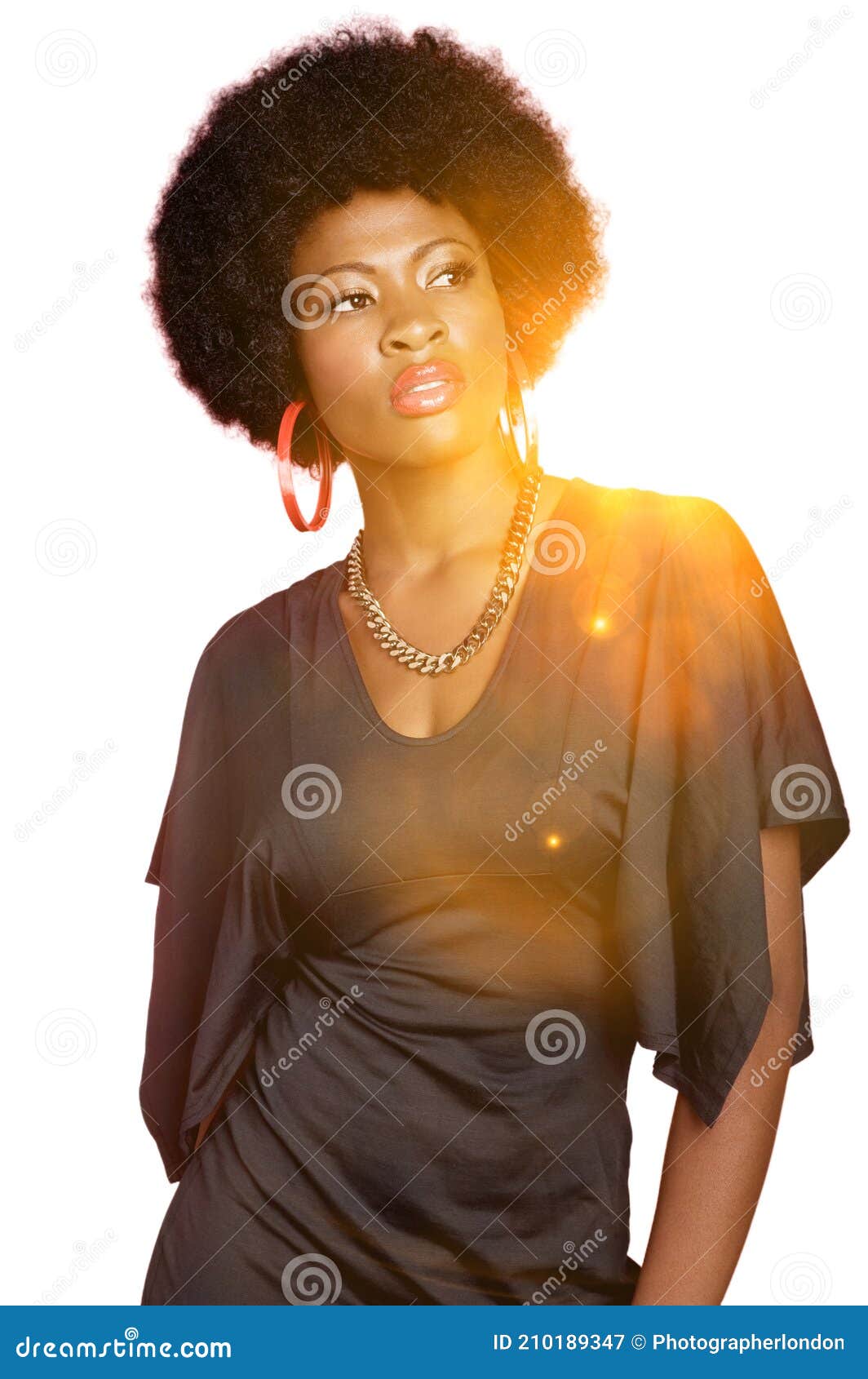 Portrait Of Young Attractive African American Woman Wearing Trendy