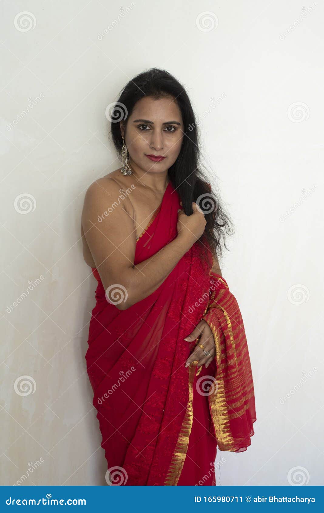 Portrait Of Young And Attractive Indian Bengali Brunette Woman In