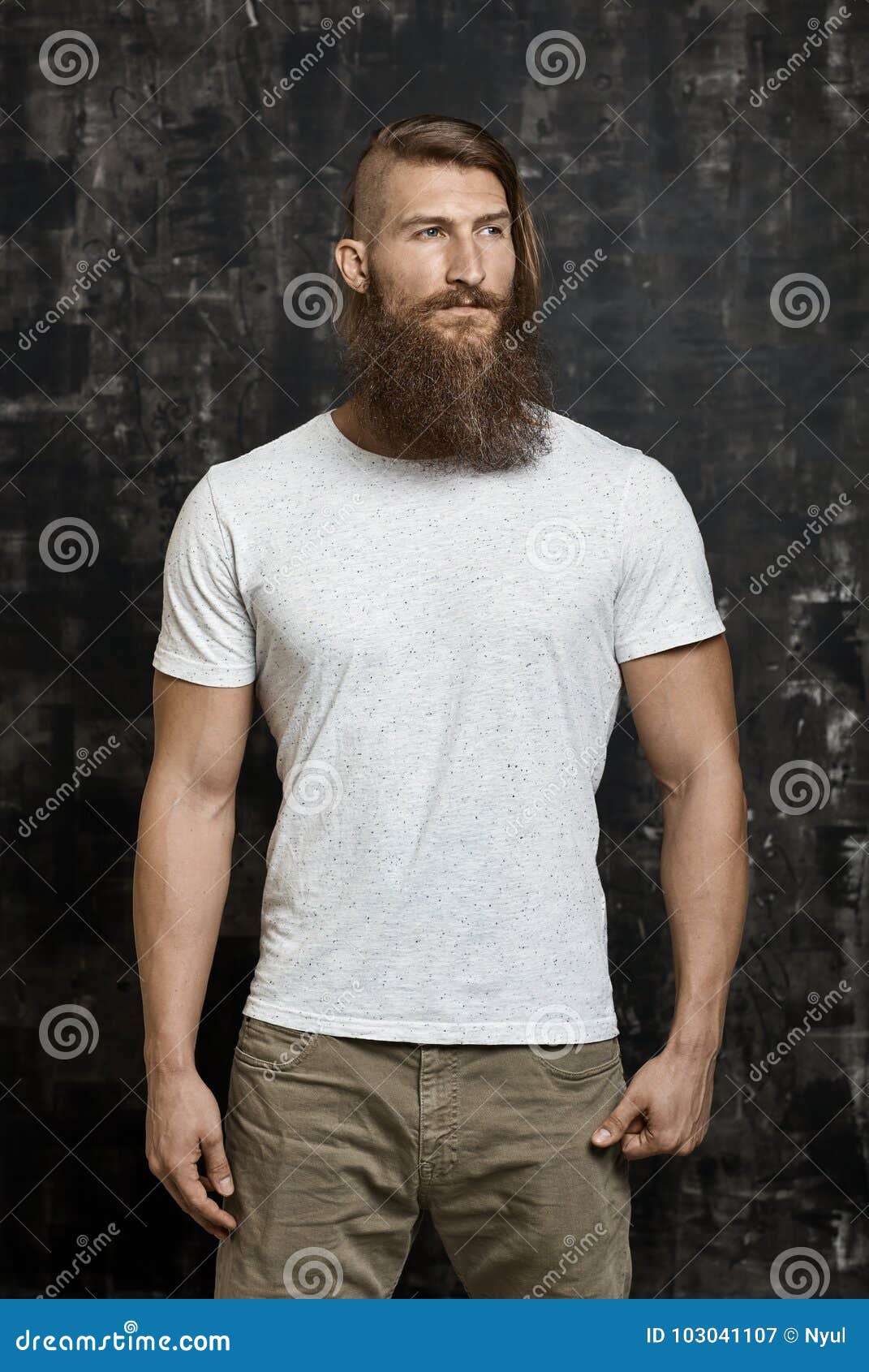 Portrait of a Young Bearded Man Stock Image - Image of looking ...