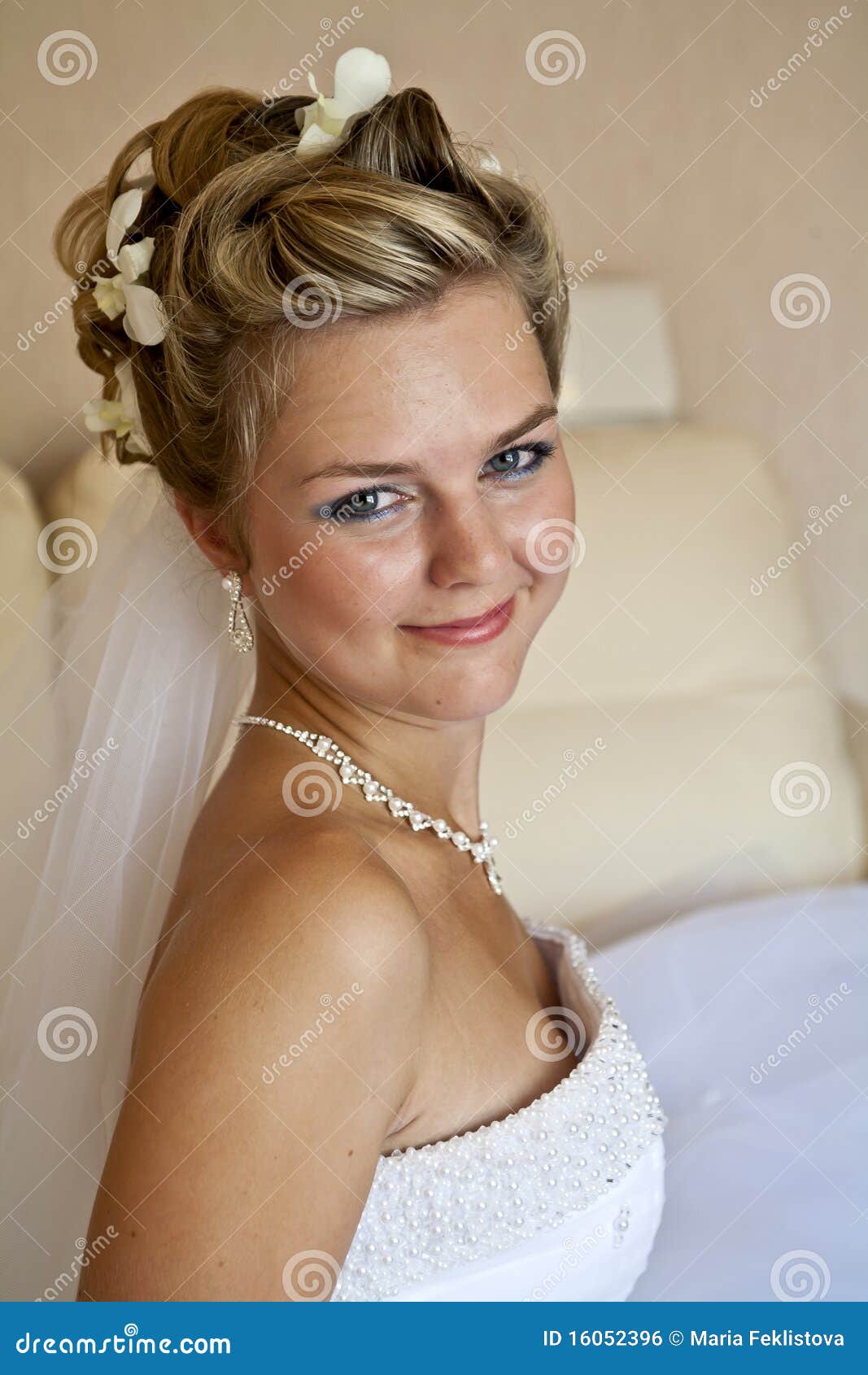 Portrait of Young Beautiful Bride Stock Photo - Image of hair, adult ...