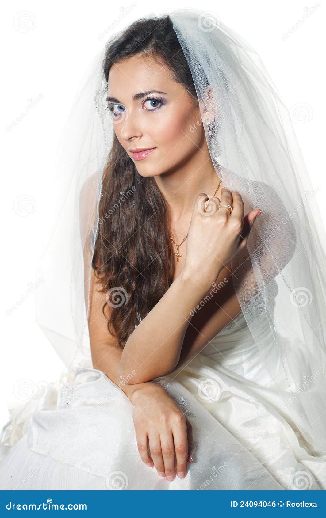 Portrait of the Young Beautiful Bride Stock Photo - Image of face ...