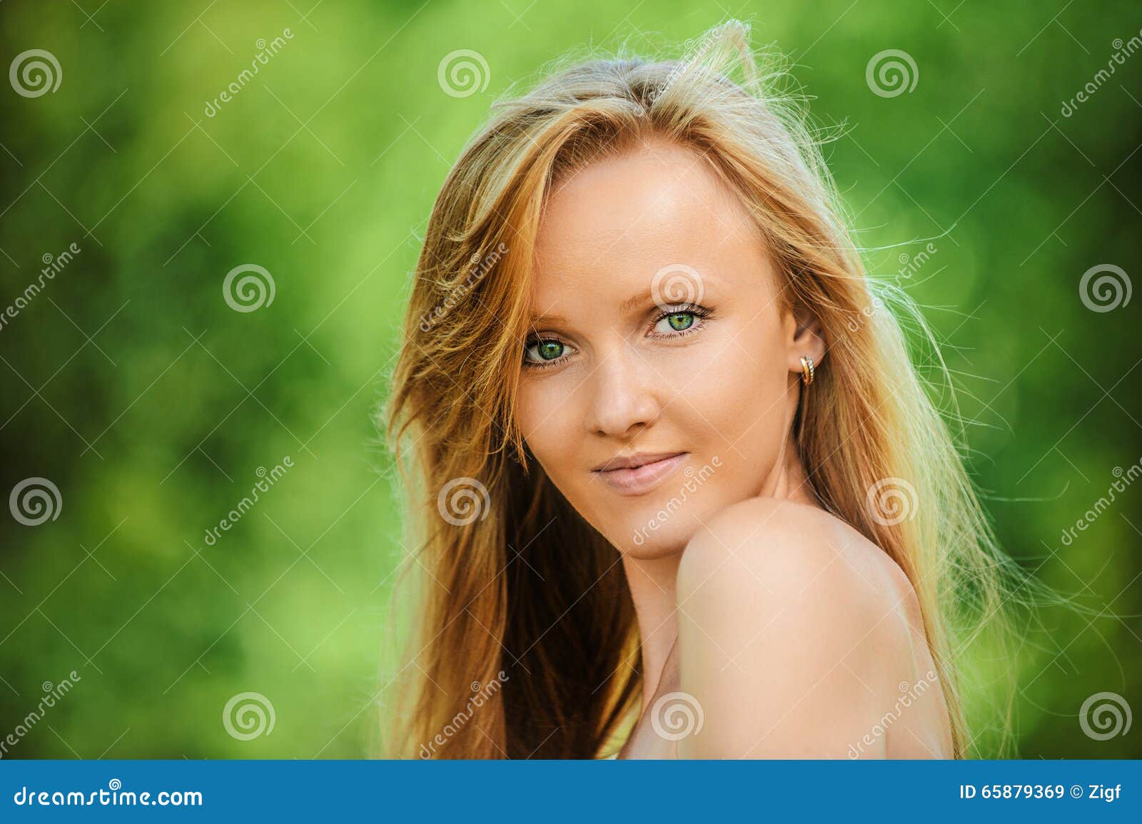 Portrait Of Young Beautiful Fair Haired Woman Stock Image Image Of Attractive Naked 65879369