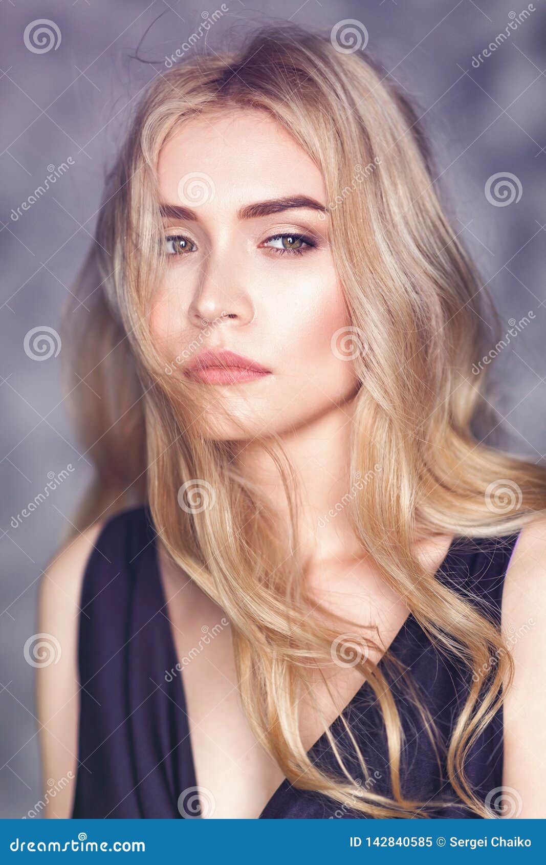 Portrait of a Young Beautiful Girl with a Pensive Look Stock Image ... Portrait of a Young Beautiful Girl with a Pensive Look Stock Image ...