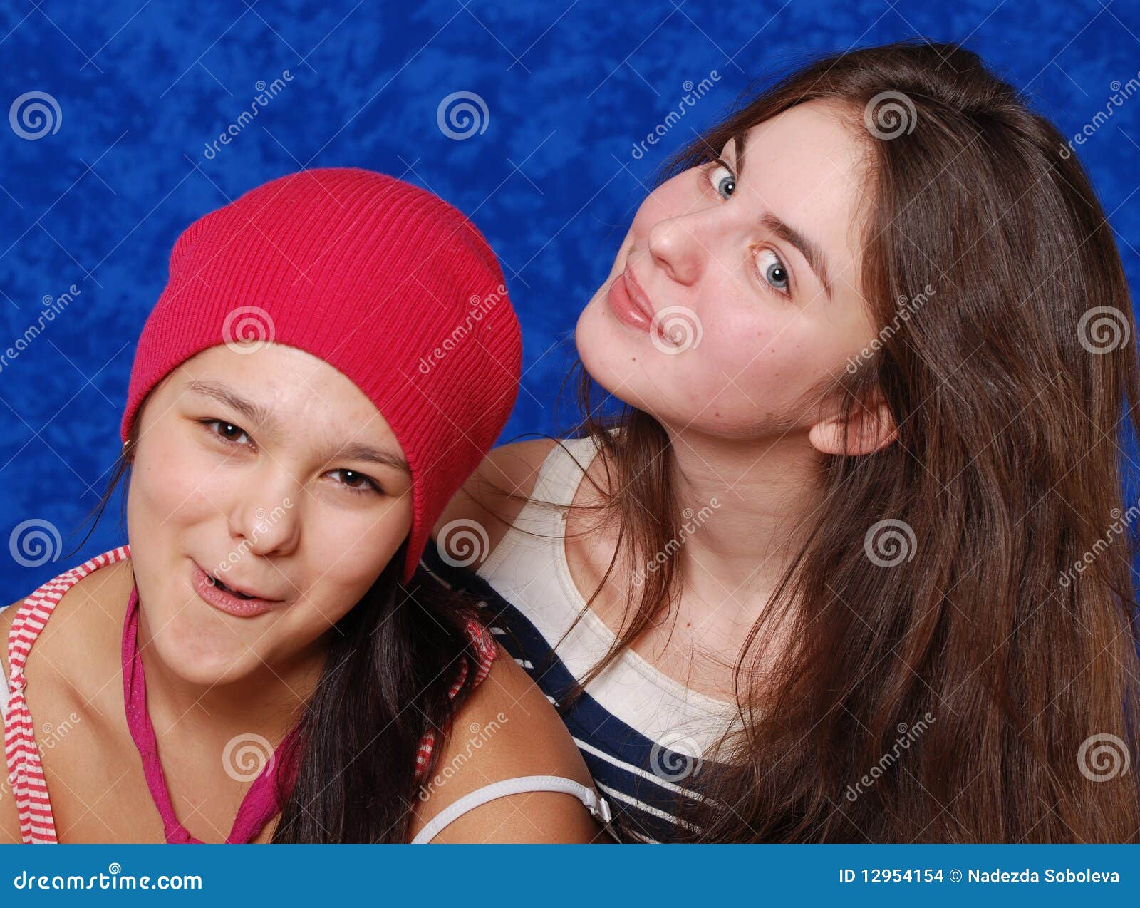 Portrait Young Beautiful Girls in Studio Stock Photo - Image of studio ...