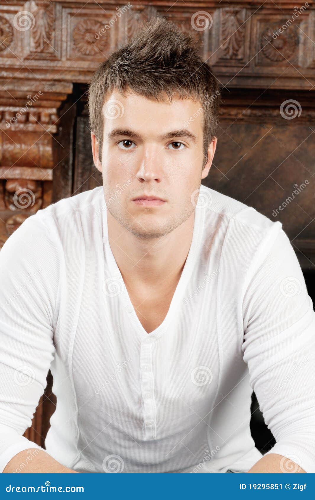 Portrait of Young Beautiful Man Stock Image - Image of male, bright ...