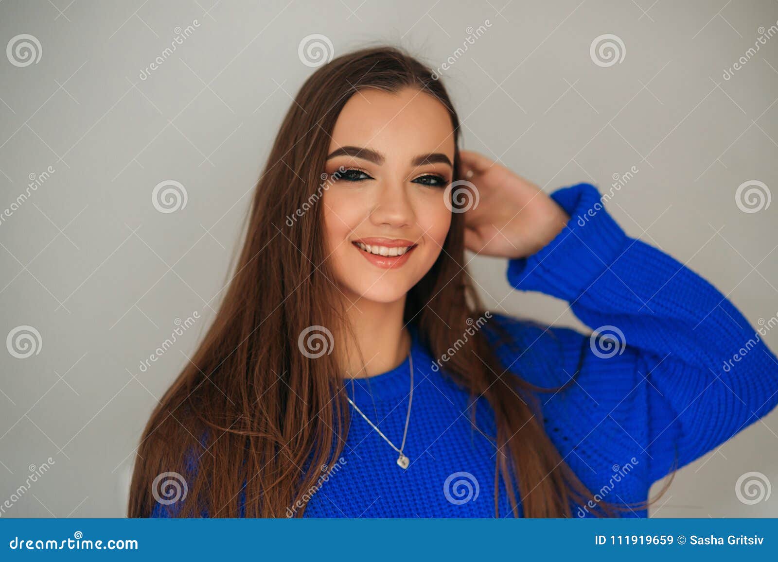 Portrait of the Young Beautiful Smiling Woman,inside Stock Image ... Portrait of the Young Beautiful Smiling Woman,inside Stock Image ...