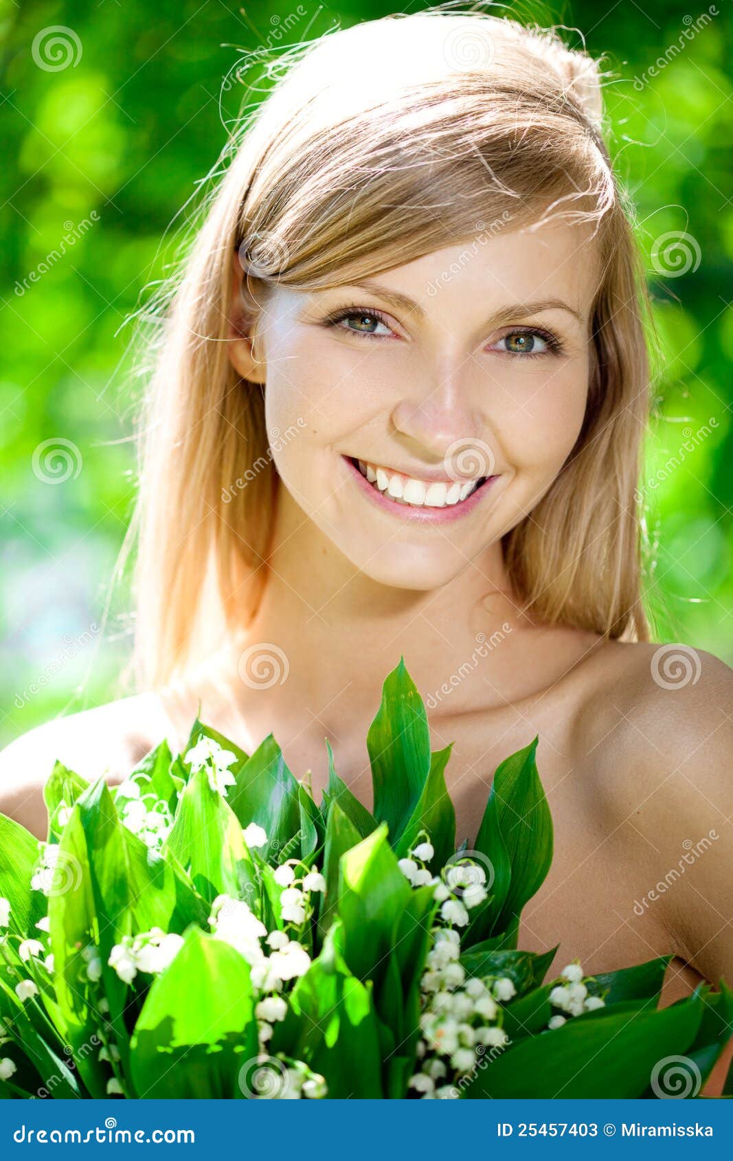 Portrait of Young Beautiful Smiling Woman Outdoors Stock Image - Image ...