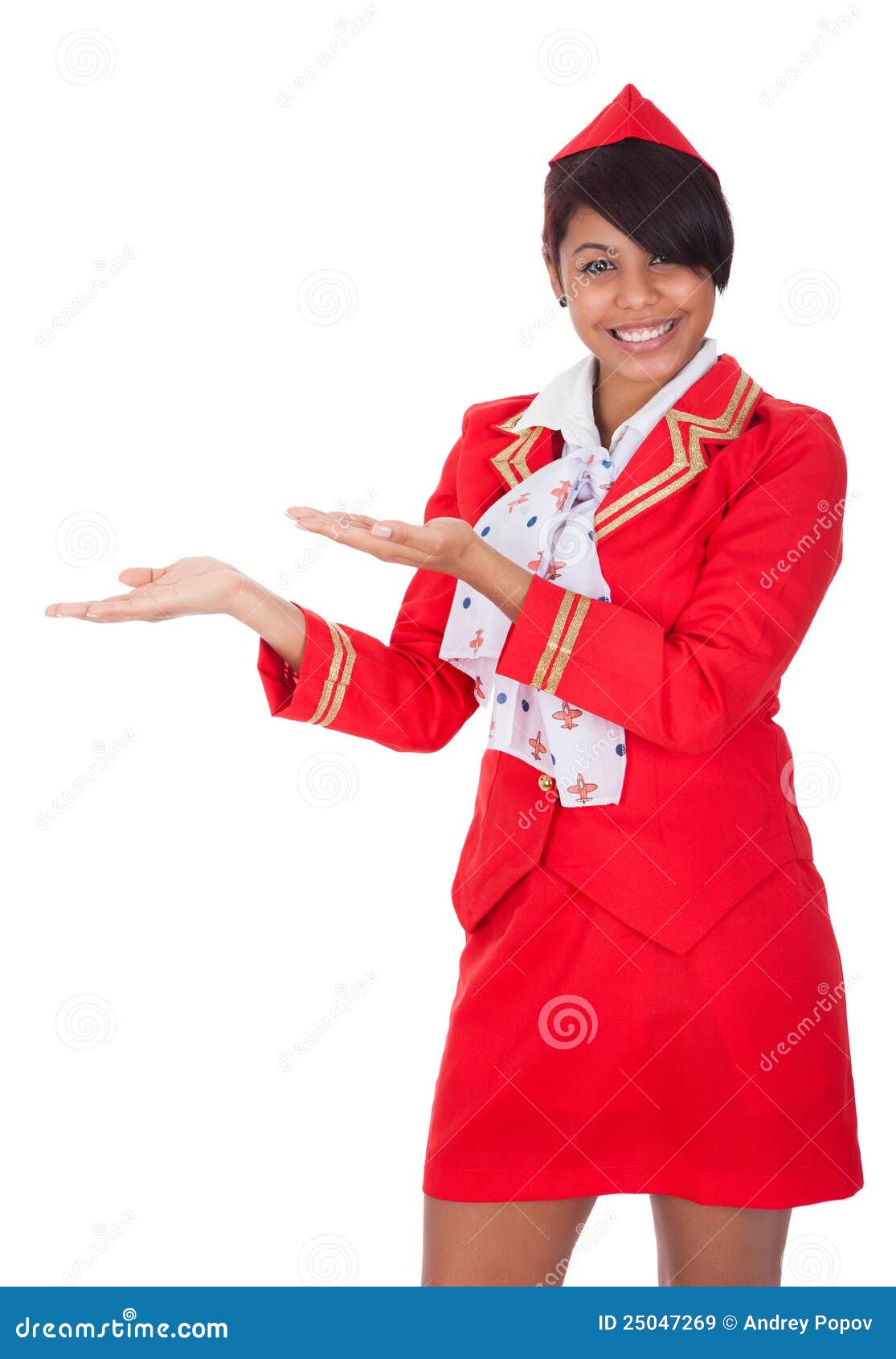 Portrait of Young Beautiful Stewardess Stock Image - Image of service ...