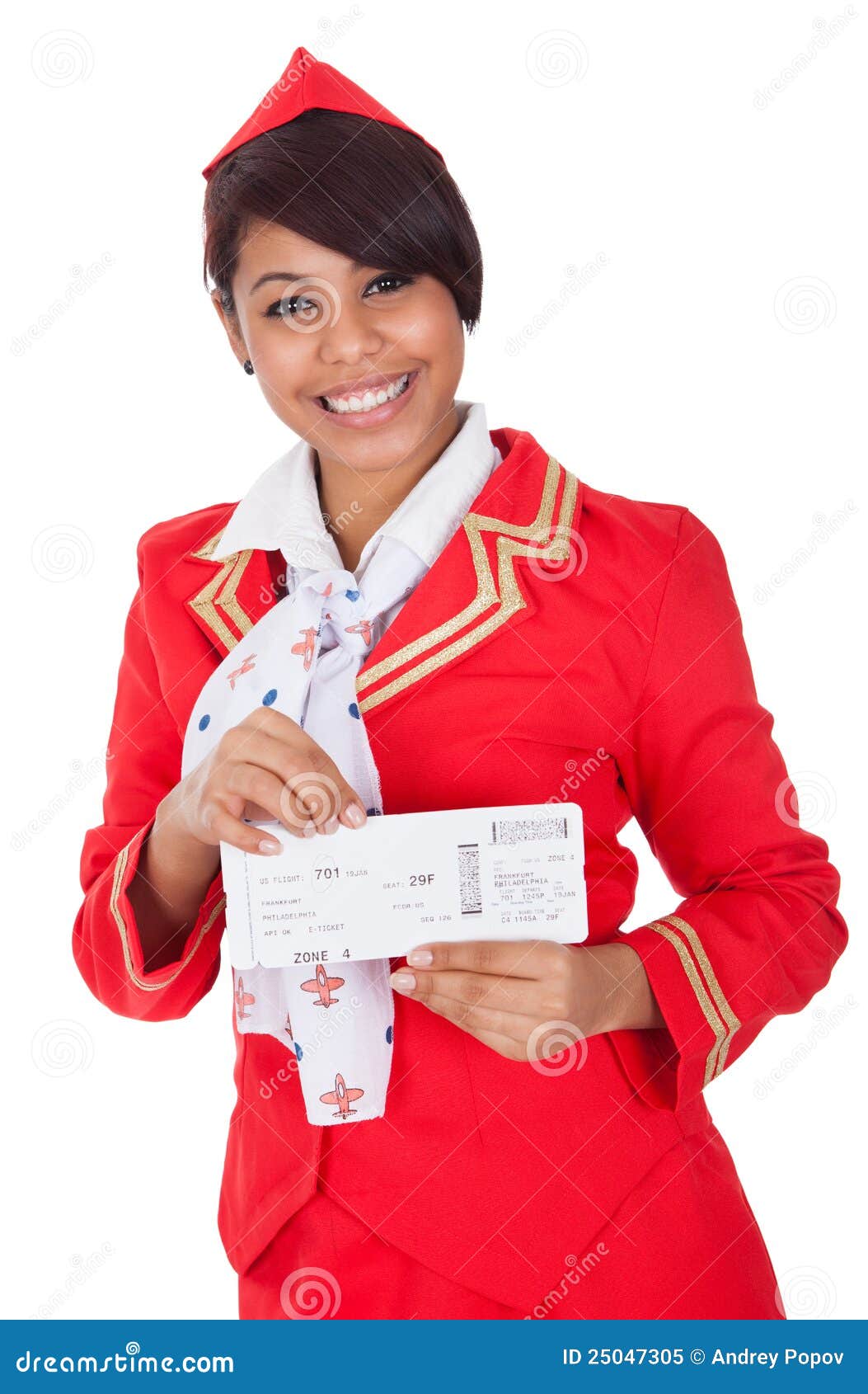 Portrait of Young Beautiful Stewardess Stock Image - Image of paper ...