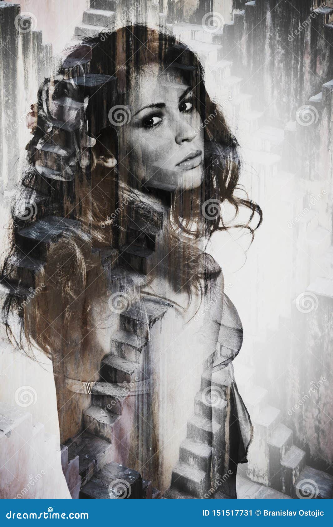 Portrait of Young Beautiful Woman Double Exposure Stock Image - Image ... Portrait of Young Beautiful Woman Double Exposure Stock Image - Image ...