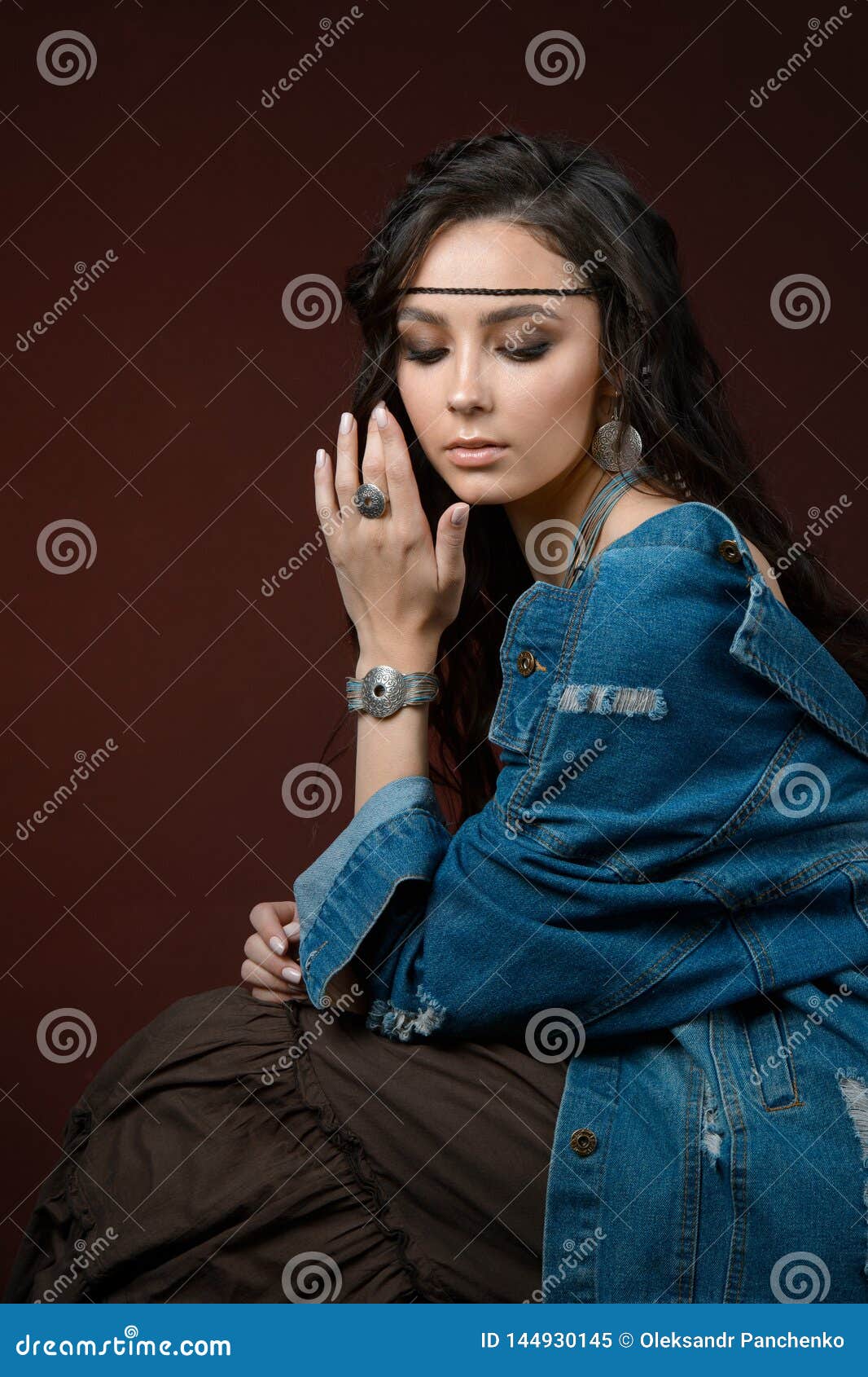 Portrait Of Young Beautiful Woman With Jewelry Stock Image Image Of