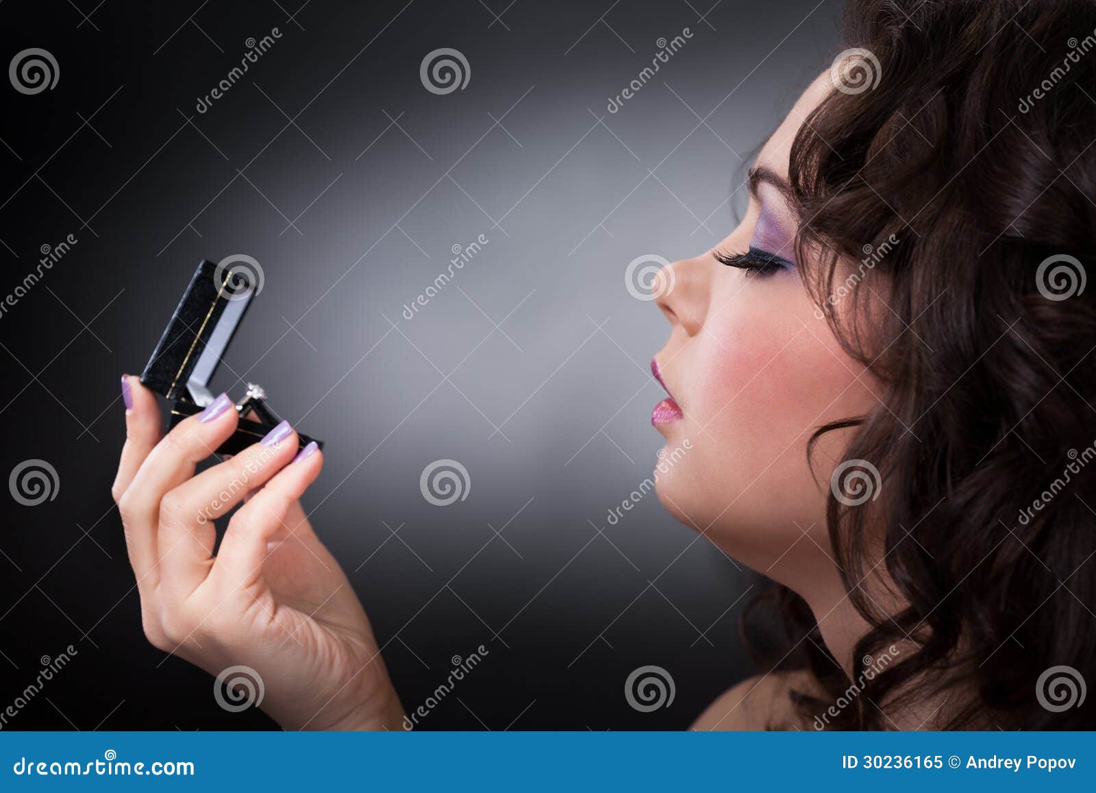 Young Woman Looking at Wedding Ring Stock Image - Image of beautiful ...