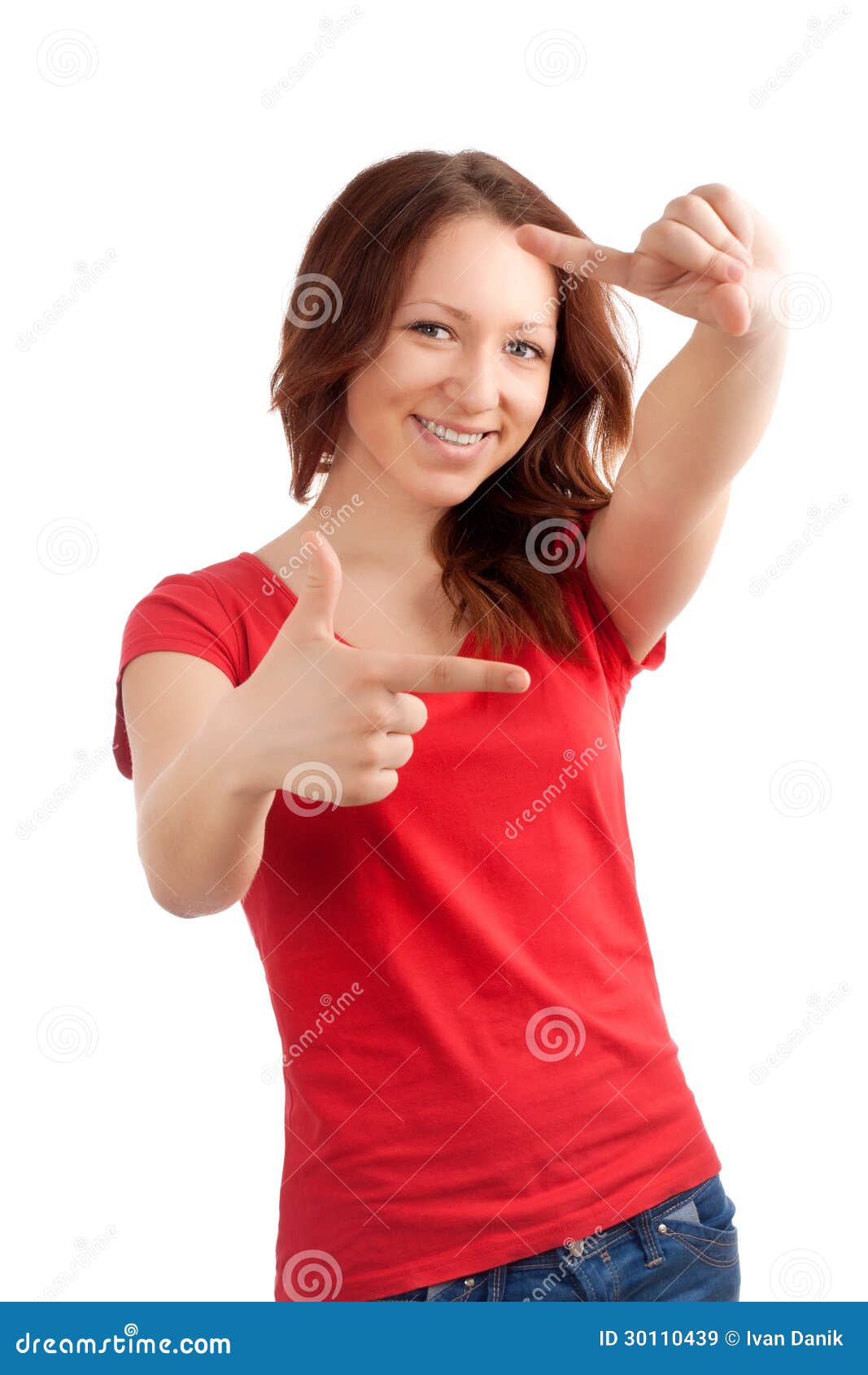 Young Woman Making Hand Frame Stock Image - Image of confident ...