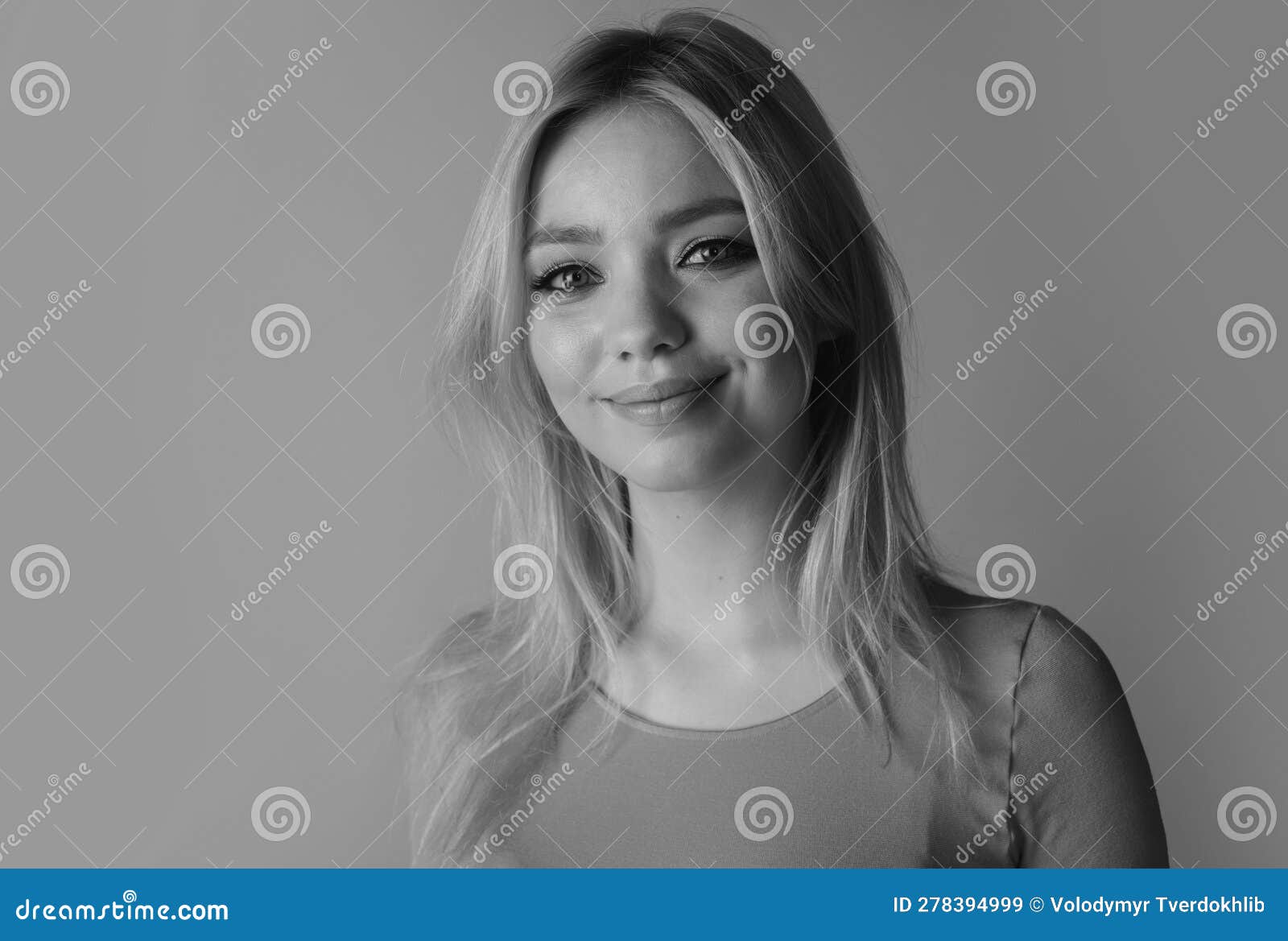 Portrait Of A Young Beauty Woman With Blue Eyes Fashion Model Woman