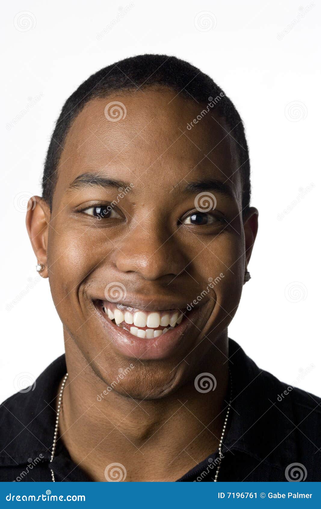 Portrait of a Young Black Man Stock Image - Image of white, real: 7196761